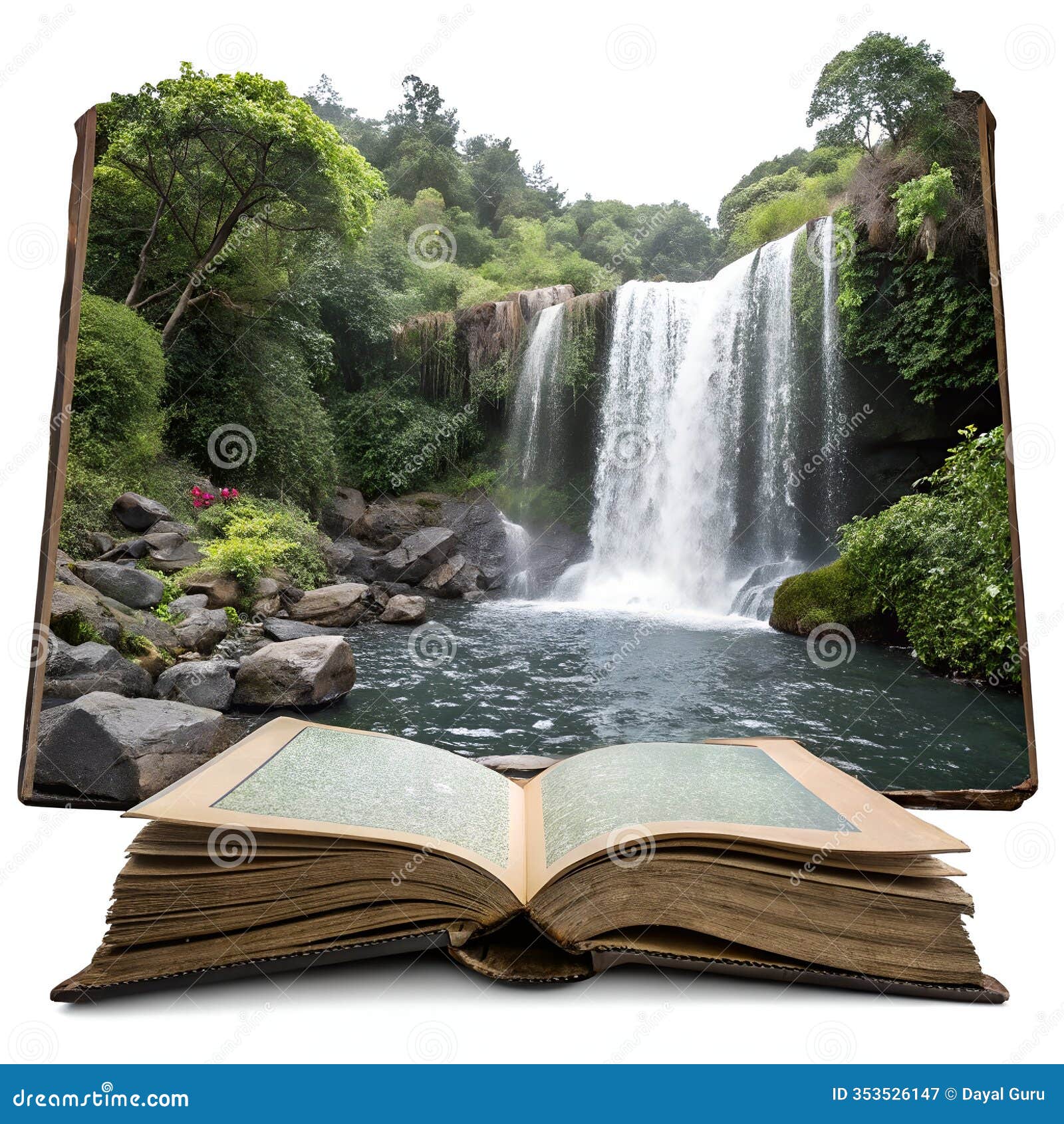 Waterfall Book Illustration Stock Illustration - Illustration of ...