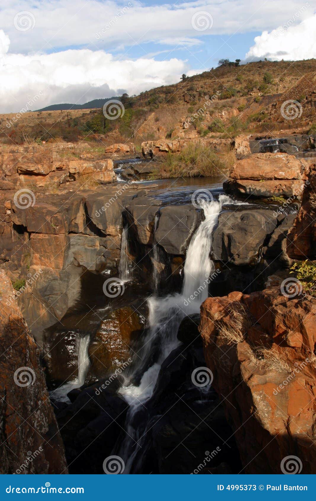 Waterfall at Bourke S Luck Potholes Stock Image - Image of countryside ...