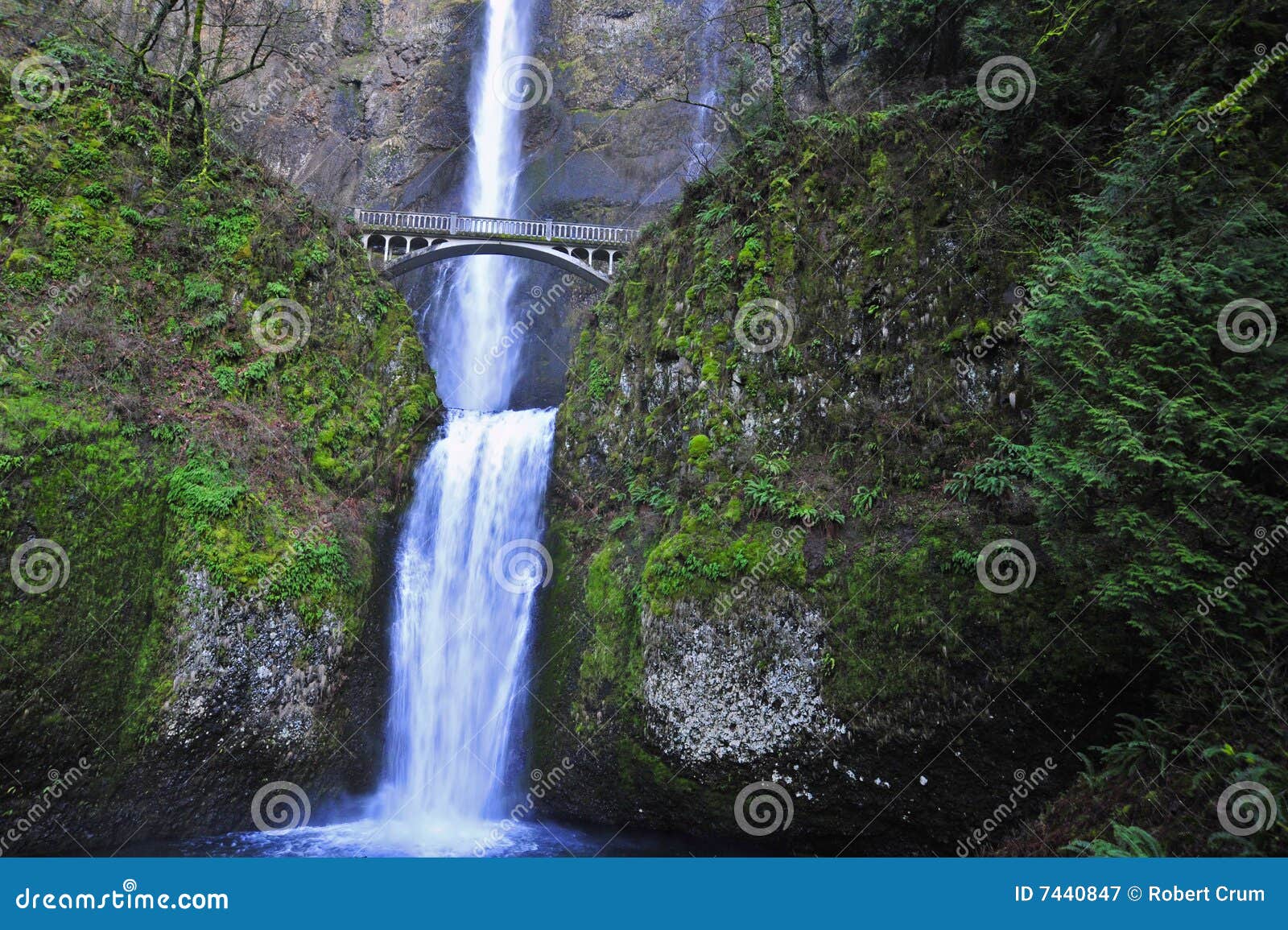 Waterfall and bridge stock image. Image of stream, north - 7440847