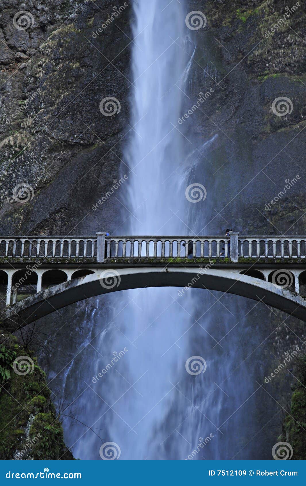 Waterfall and bridge stock image. Image of pacific, scenery - 7512109