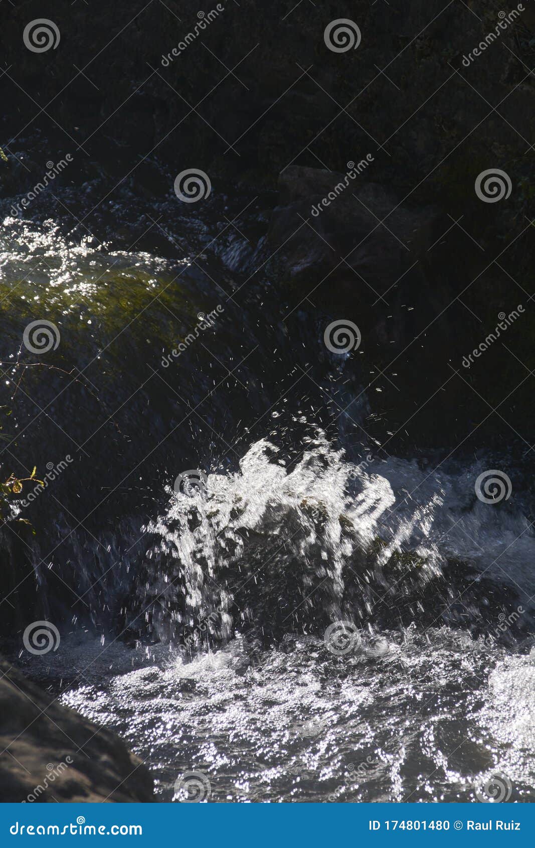 Waterfall on a Bright Spring Morning Stock Photo - Image of fresh, long ...