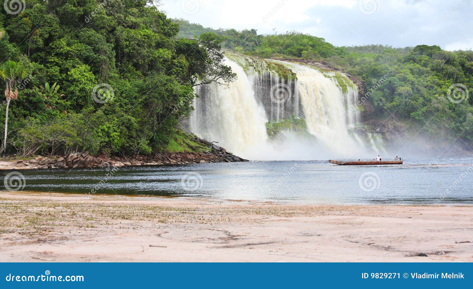 Waterfall at Canaima National Park Stock Image - Image of south, spray ...