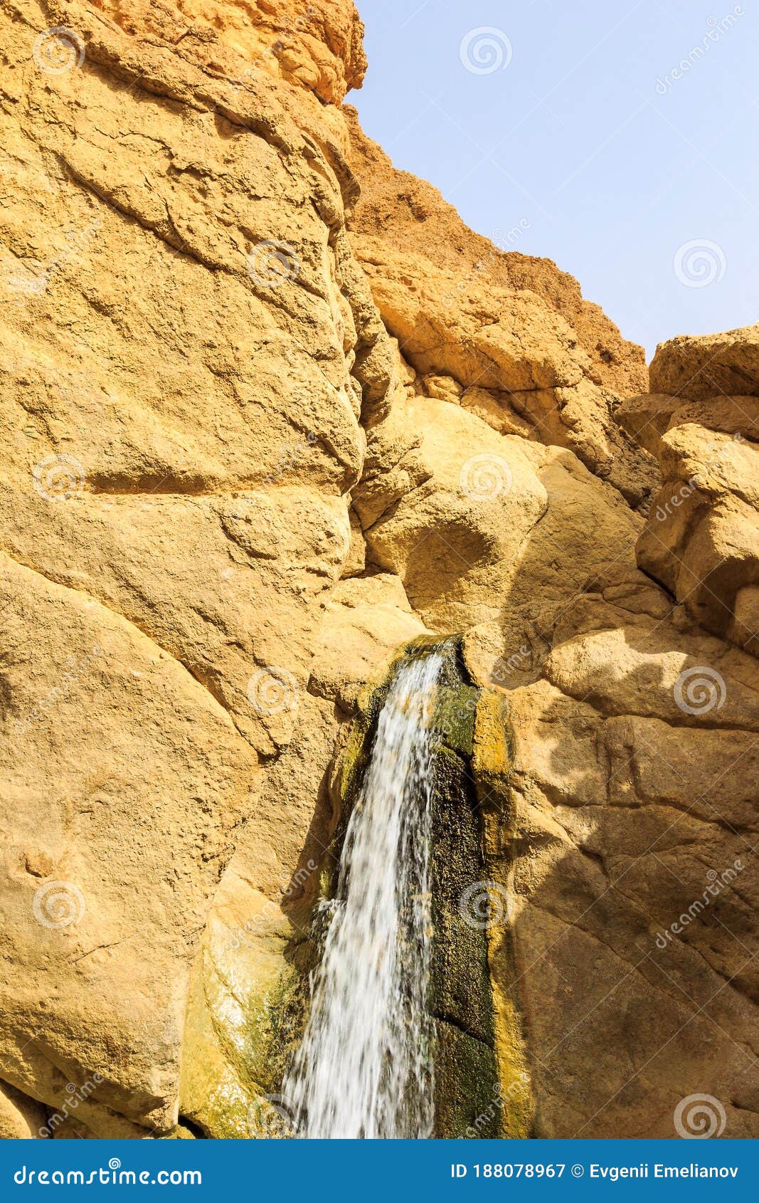 Waterfall in the Canyon in Stone Desert Stock Image - Image of national ...
