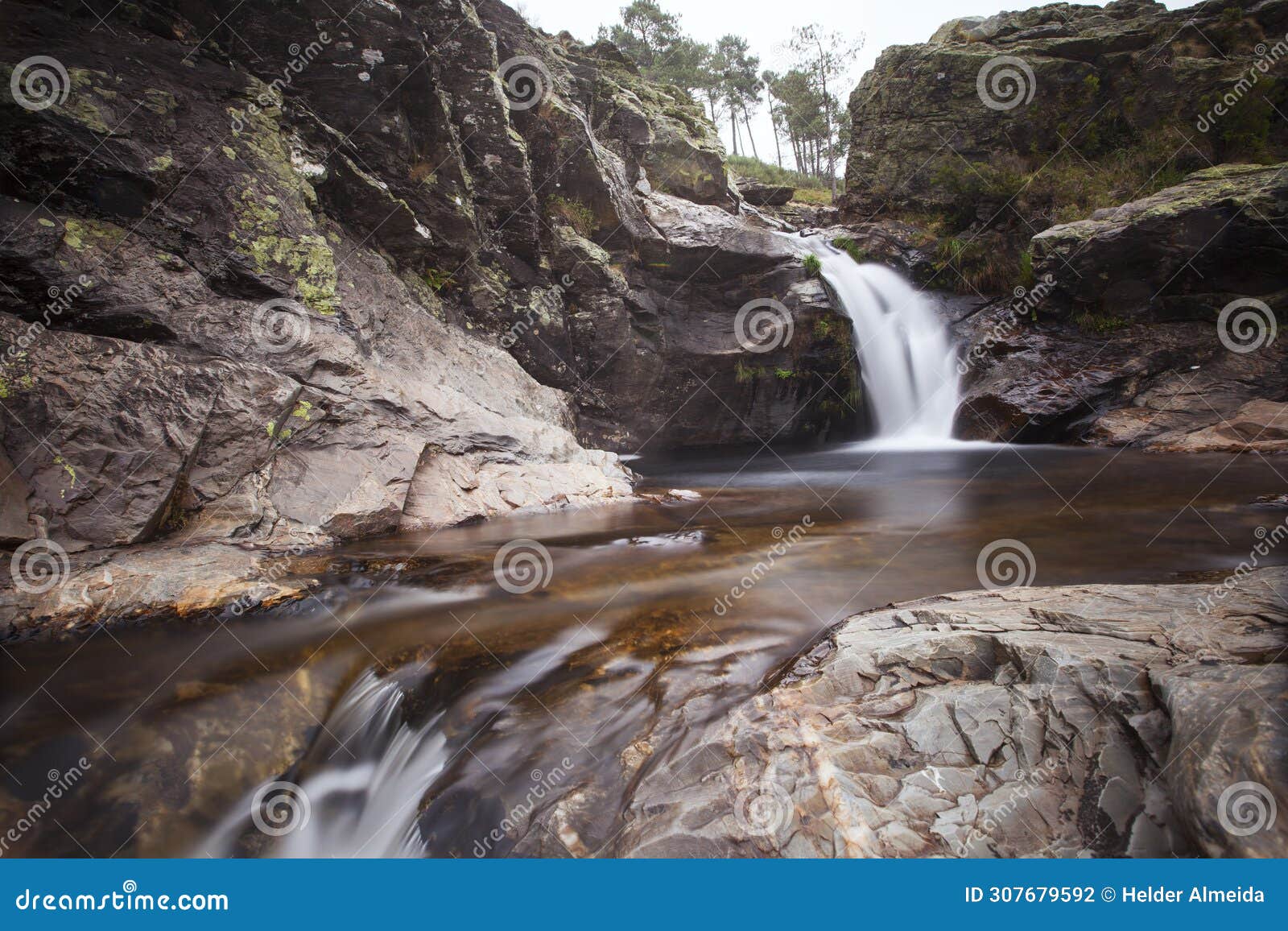 Waterfall Captured with a Long Exposure, Creating a Captivating Effect ...