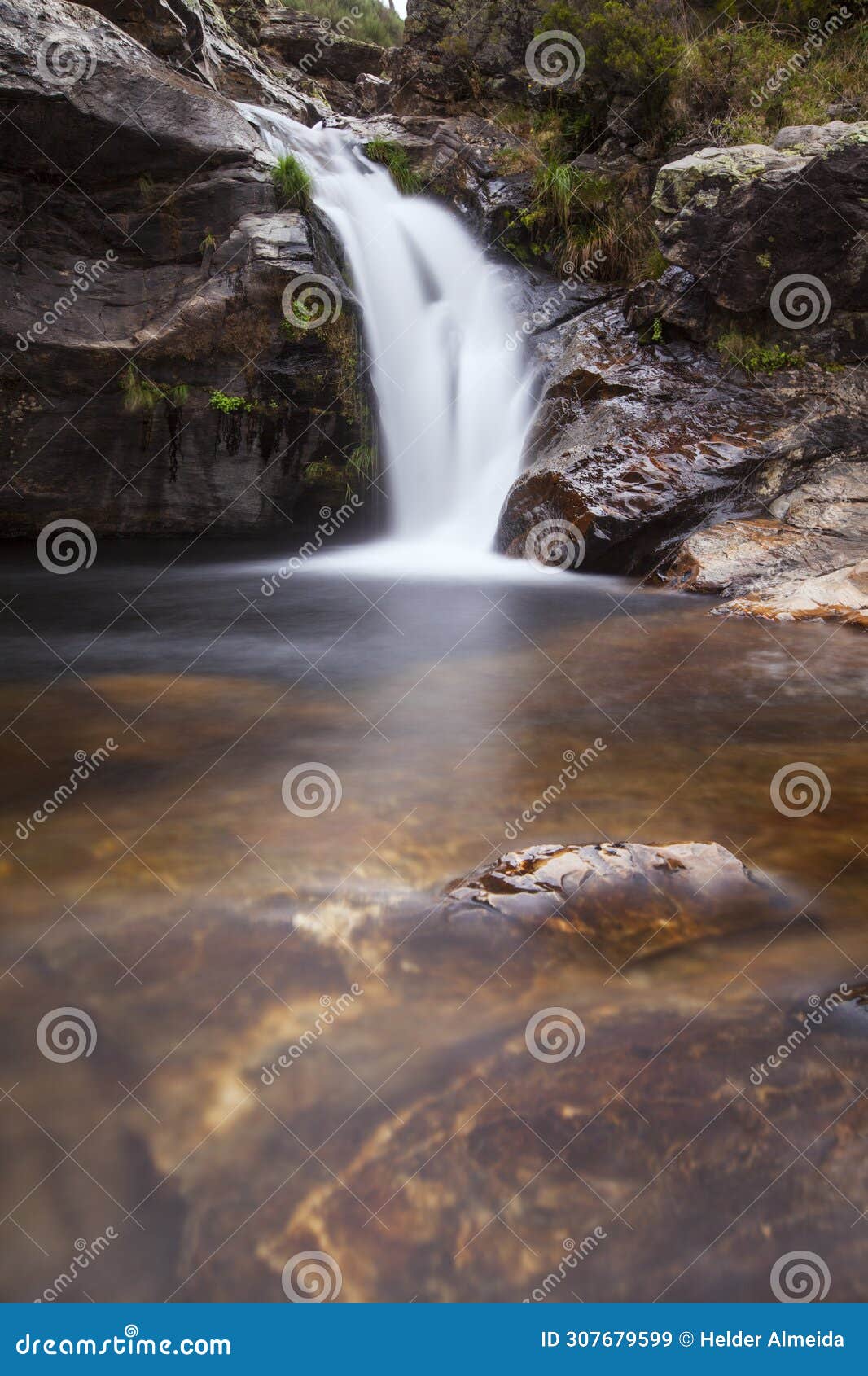 Waterfall Captured with a Long Exposure, Creating a Captivating Effect ...