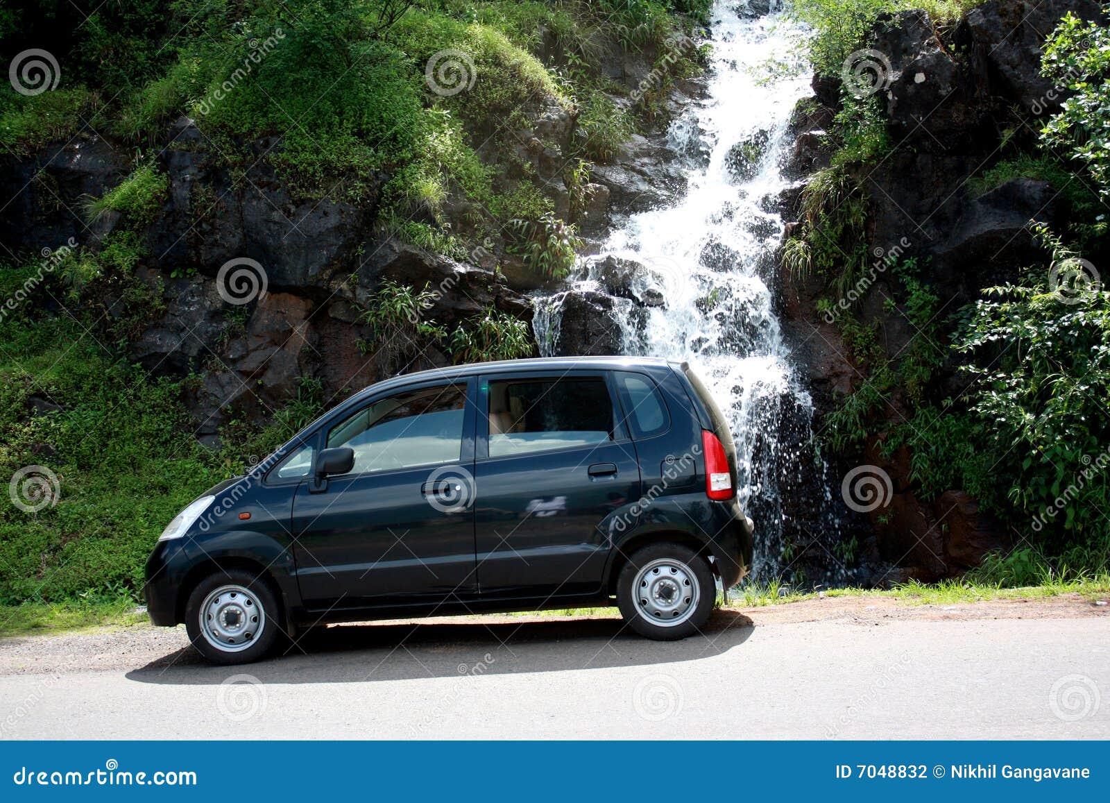 Waterfall Car stock photo. Image of fall, holiday, view - 7048832