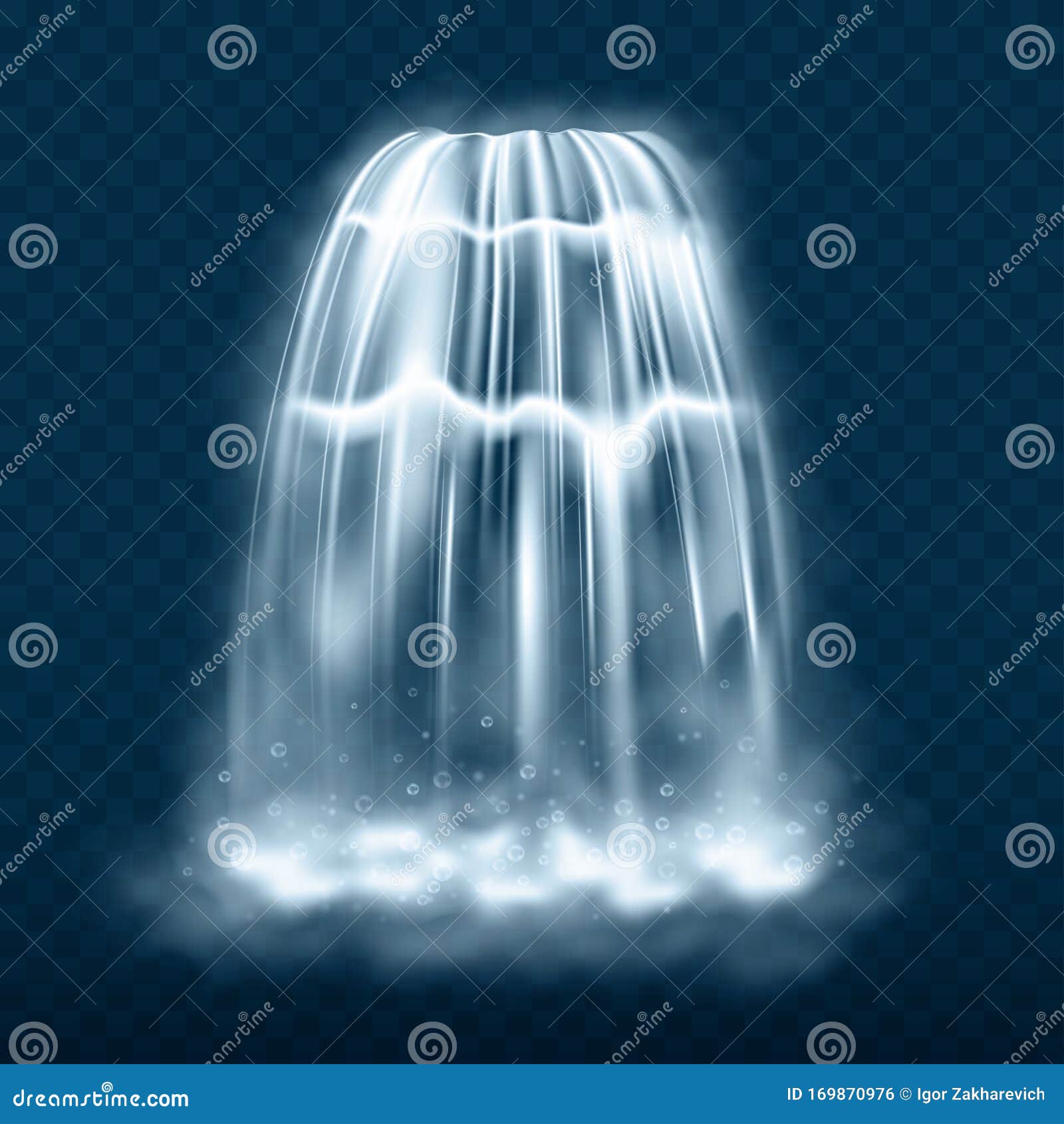 Waterfall Cascade Isolated On Transparent Background. Realistic ...