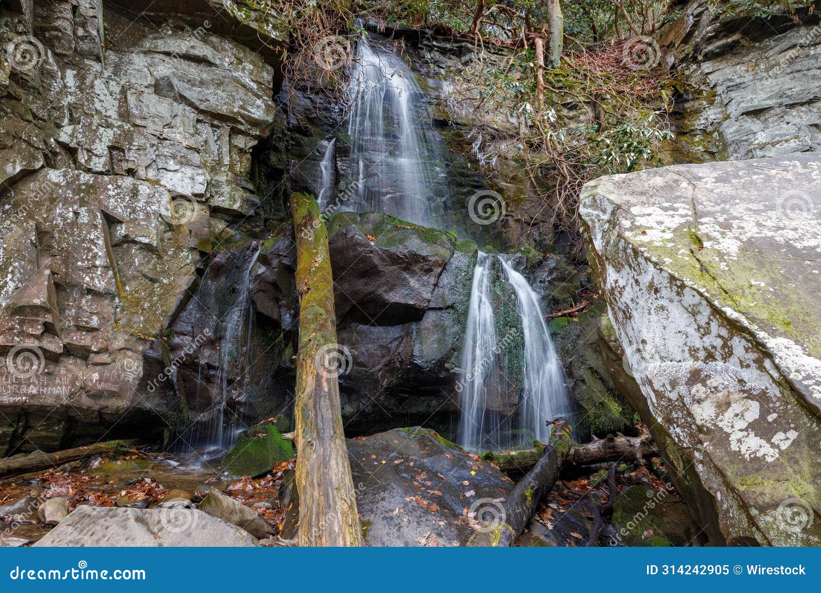 Waterfall Cascading Down a Cliffside Stock Image - Image of explore ...