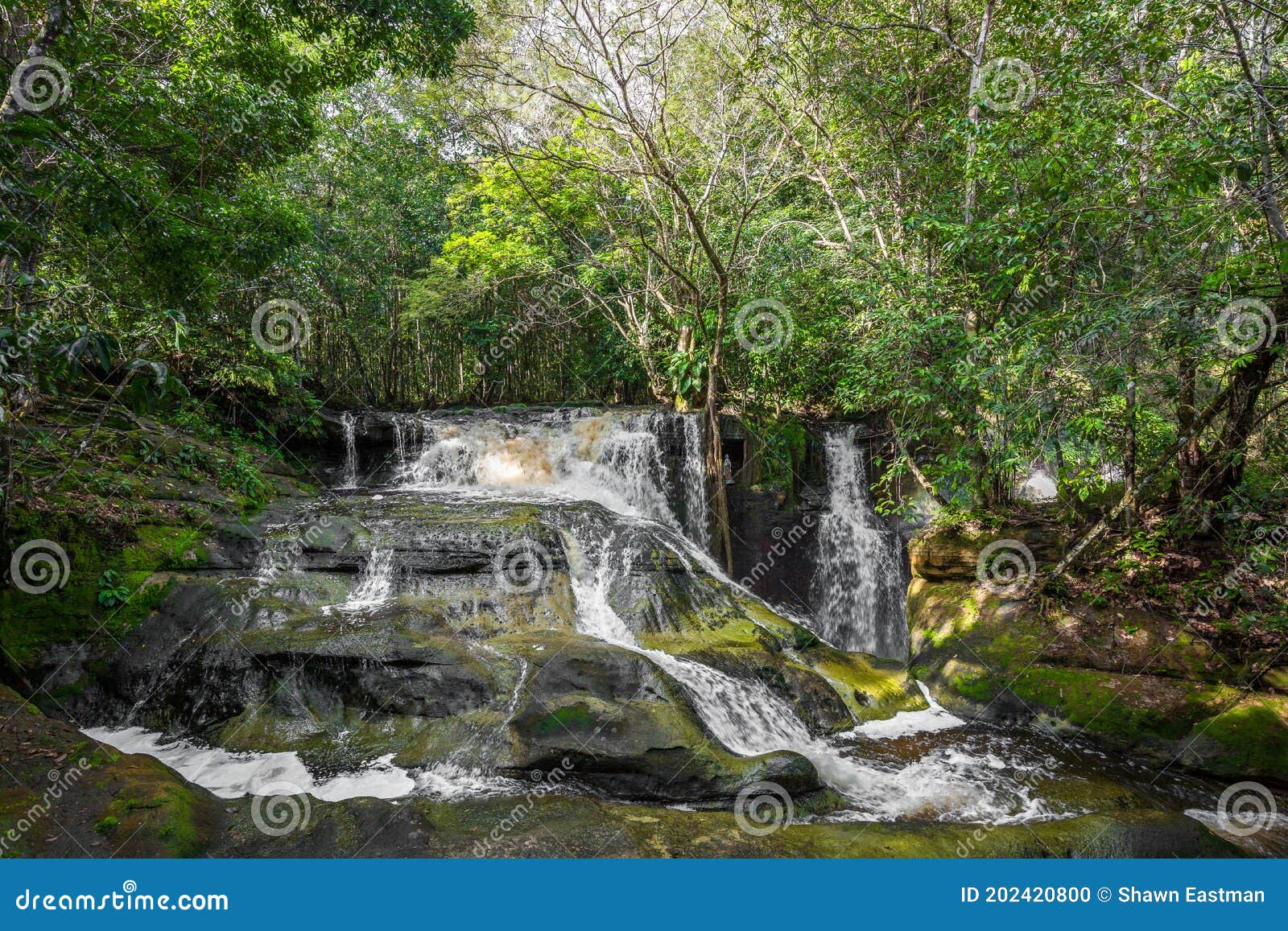 Waterfall Cascading Down Rocks into the Amazon River in the Daytime ...