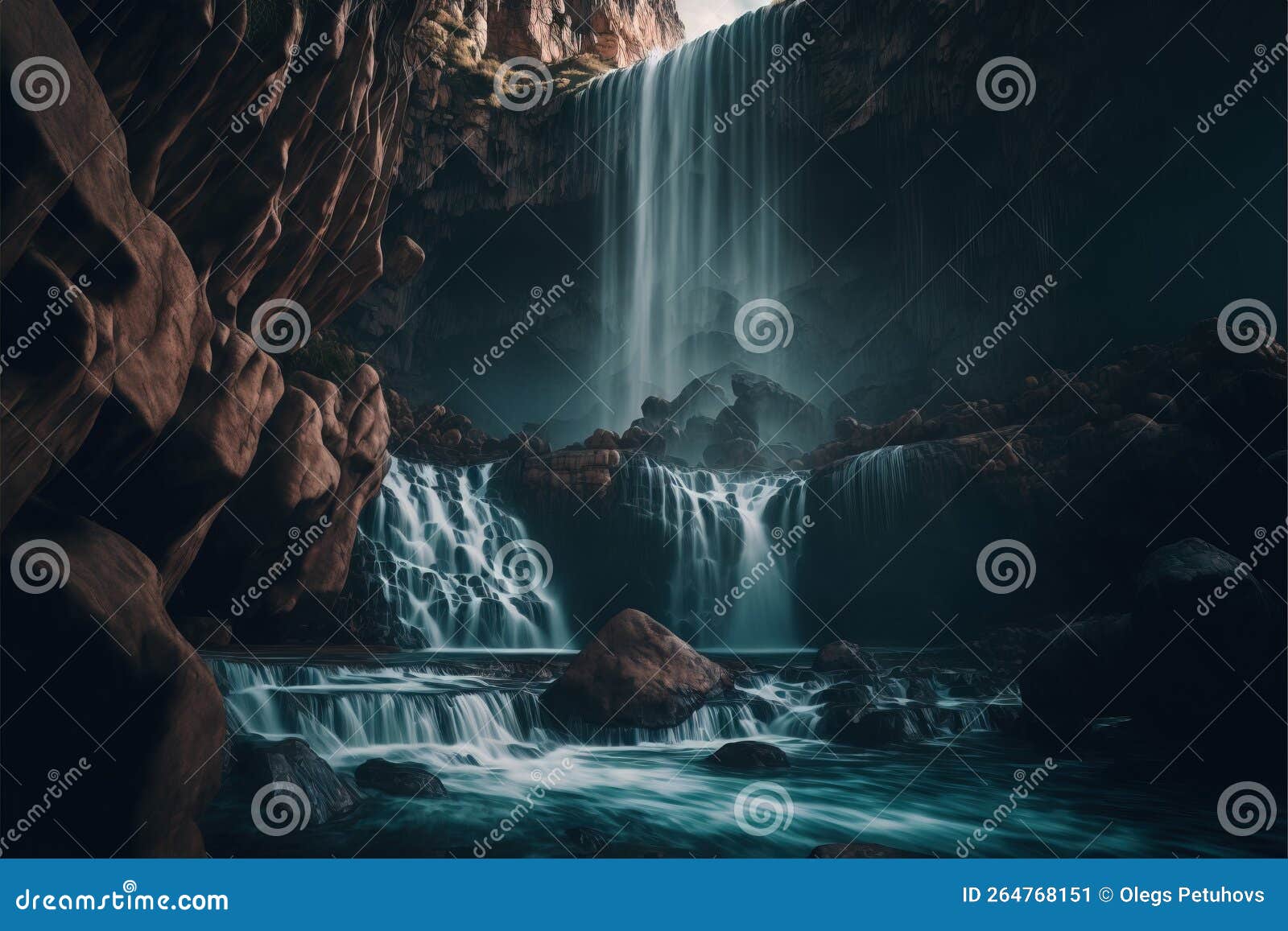 2D Cave Side Scrolling Game Background Vector Illustration ...