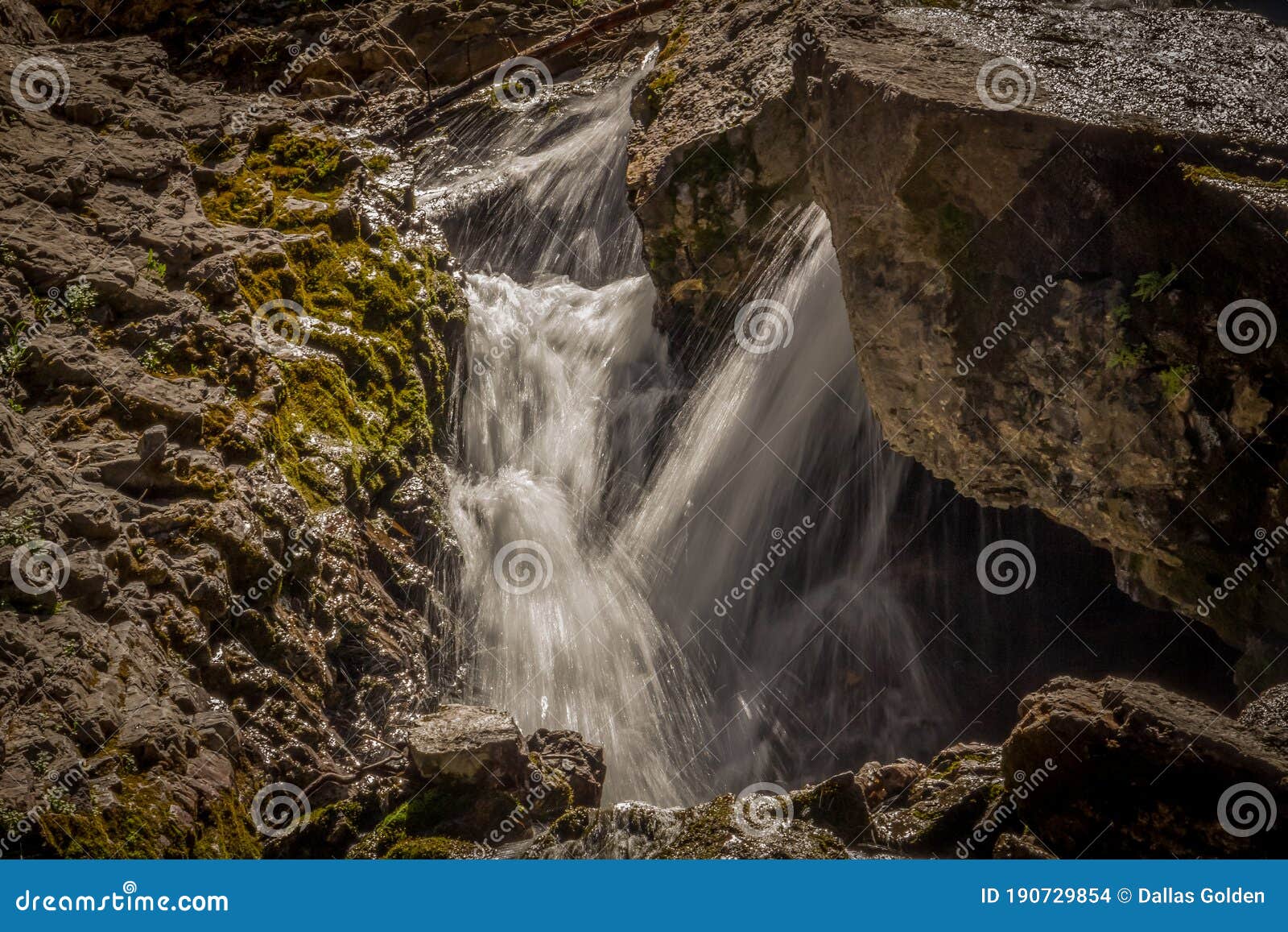 Mountain Waterfall Cascading between Rocks Stock Photo - Image of river ...