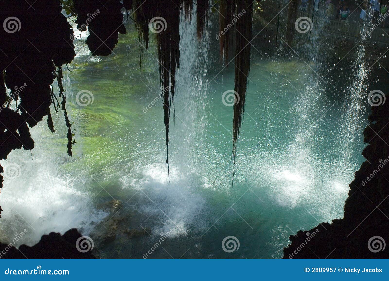 Waterfall through cave stock image. Image of exotic, water - 2809957