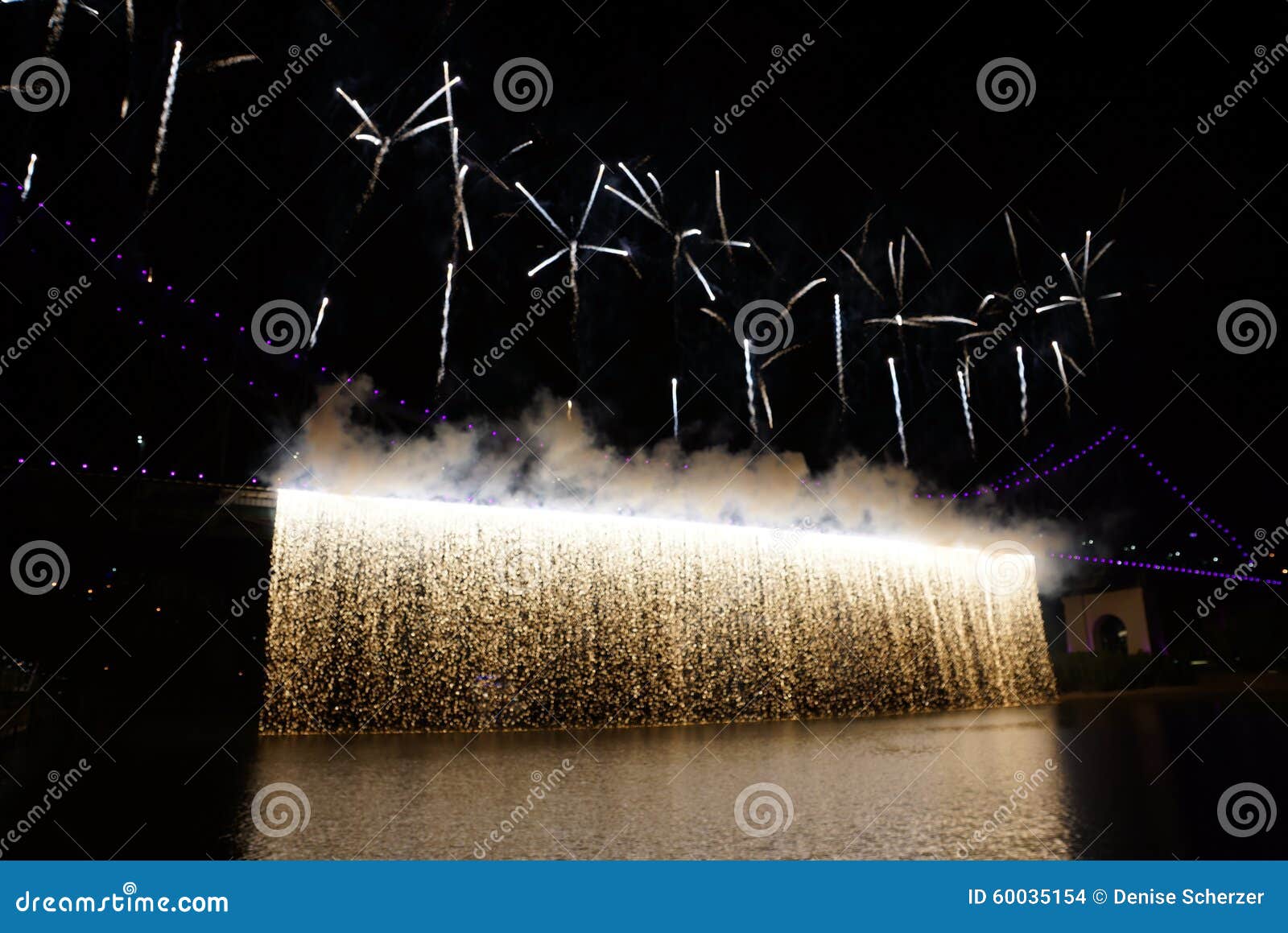 Waterfall Celebration Fireworks Stock Photo - Image of year, enjoy ...