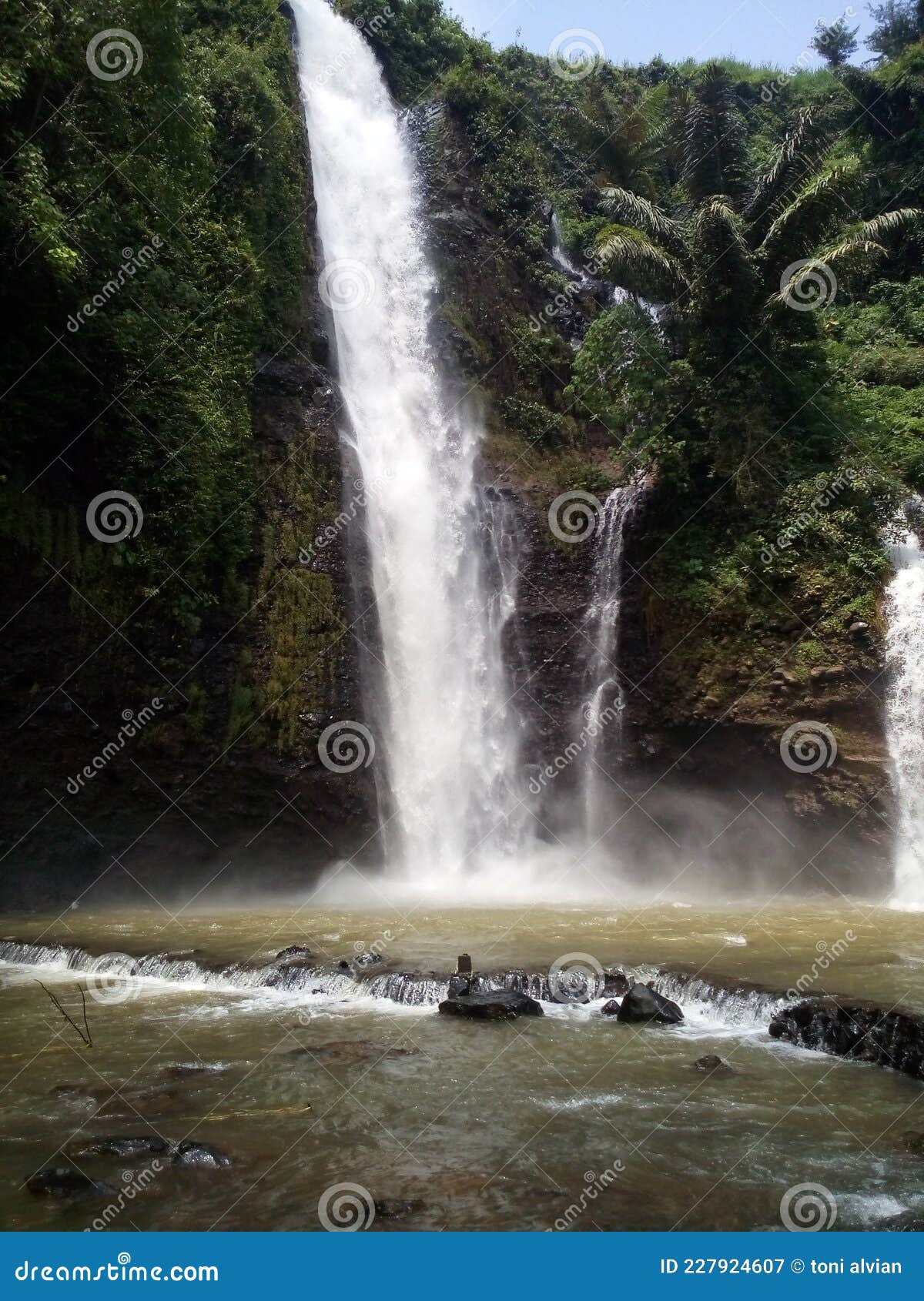 Waterfall in the Central Java Stock Image - Image of rock, fountain ...