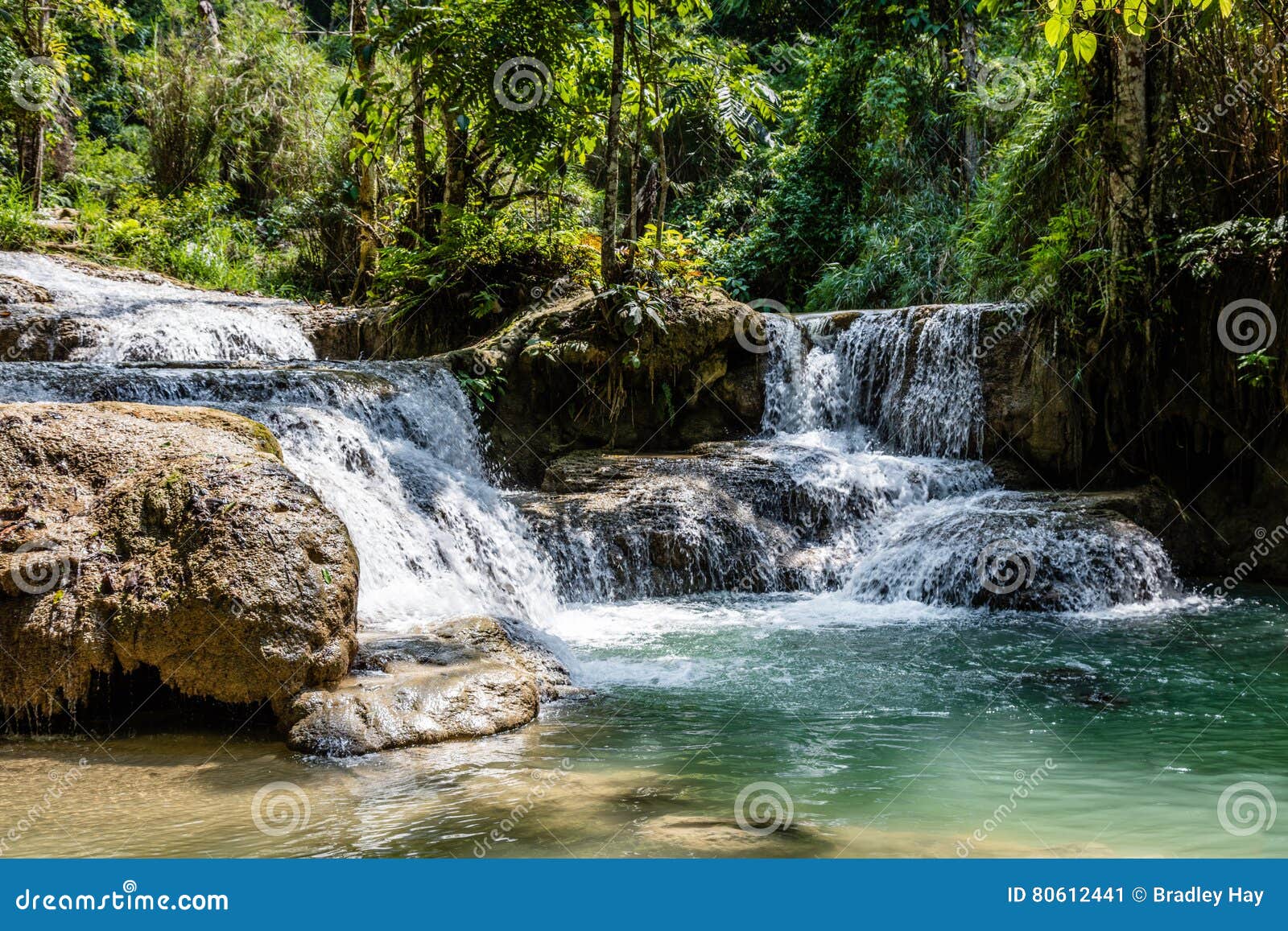 Waterfall at Champasak Province, Laos Stock Image - Image of landscape ...