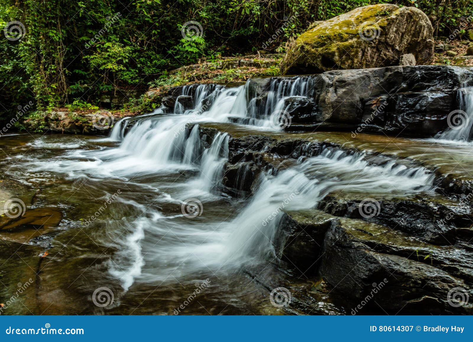 Waterfall at Champasak Province, Laos Stock Image - Image of falls ...