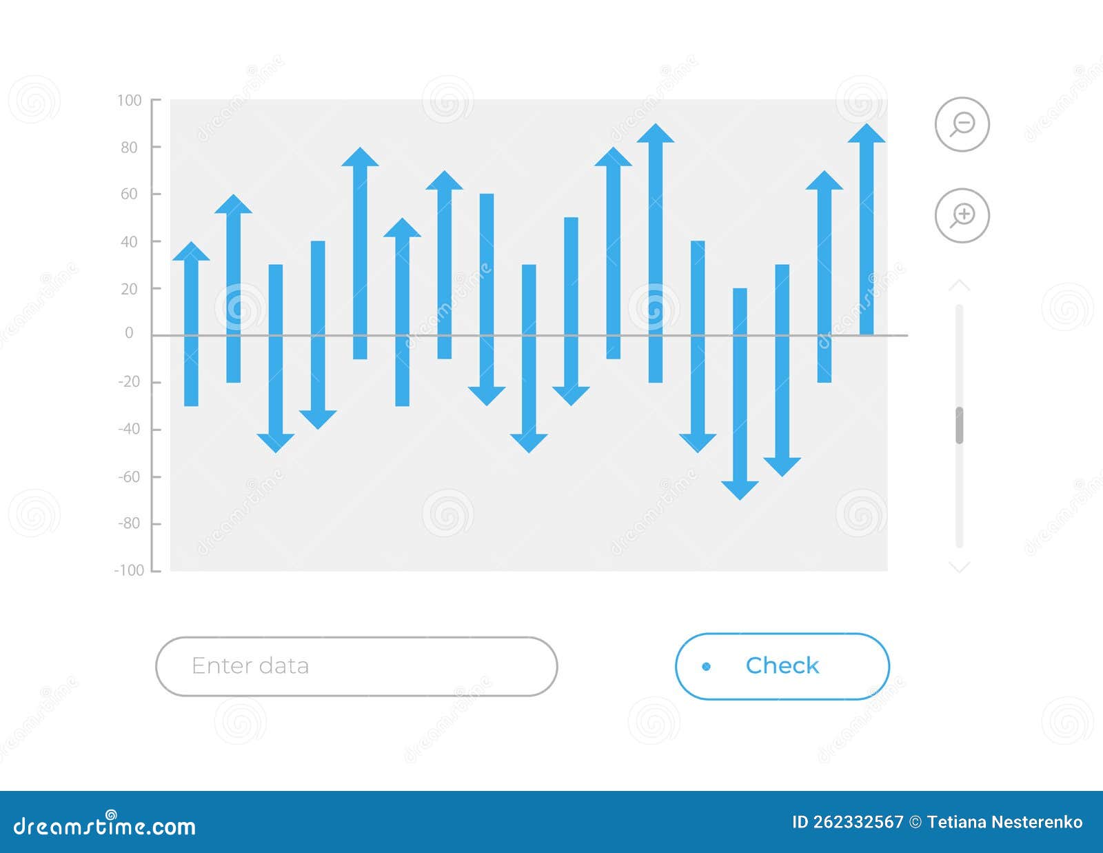 Waterfall Chart with Arrows UI Element Template Stock Vector - Illustration of page, science ...