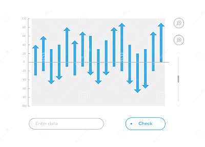 Waterfall Chart with Arrows UI Element Template Stock Vector ...