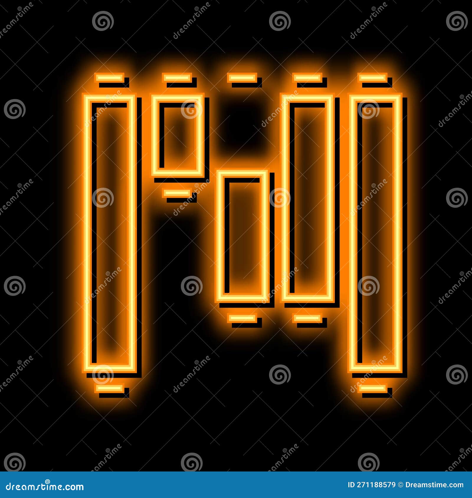 Waterfall Chart Neon Glow Icon Illustration Stock Vector - Illustration ...