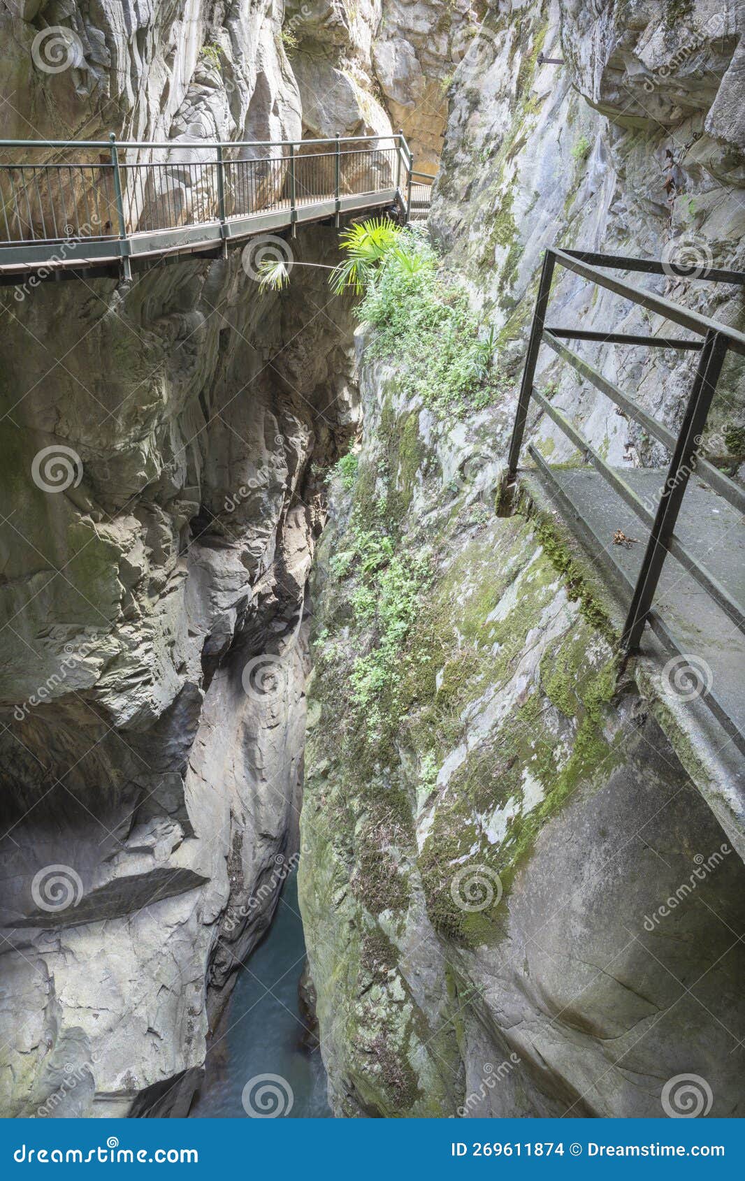 The Waterfall and Chasm Orido Di Bellano - Lago Di Como Lake Stock ...