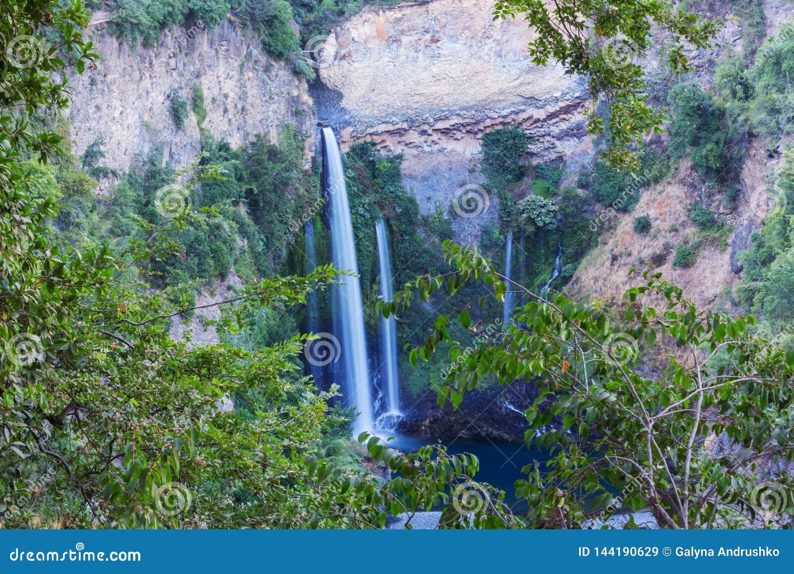 Waterfall in Chile stock image. Image of awesome, mountain - 144190629