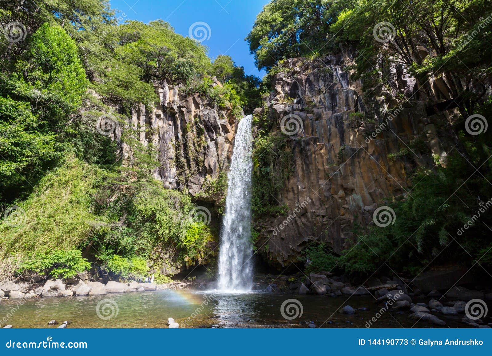 Waterfall in Chile stock image. Image of blue, america - 144190773