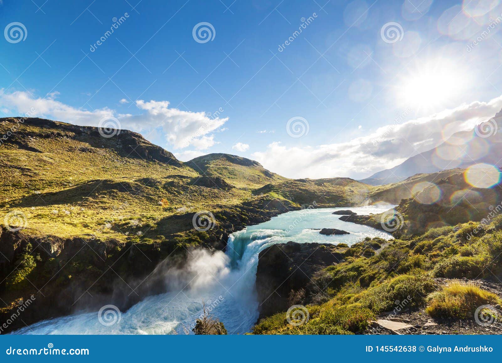 Waterfall in Chile stock photo. Image of carretera, forest - 145542638