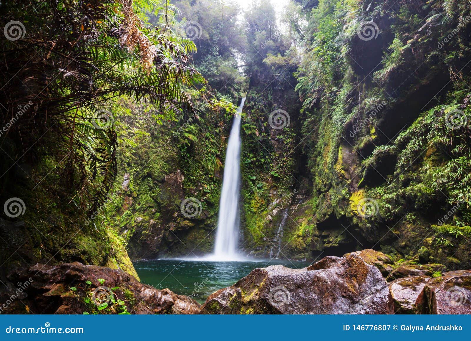 Waterfall in Chile stock image. Image of landscape, beautiful - 146776807