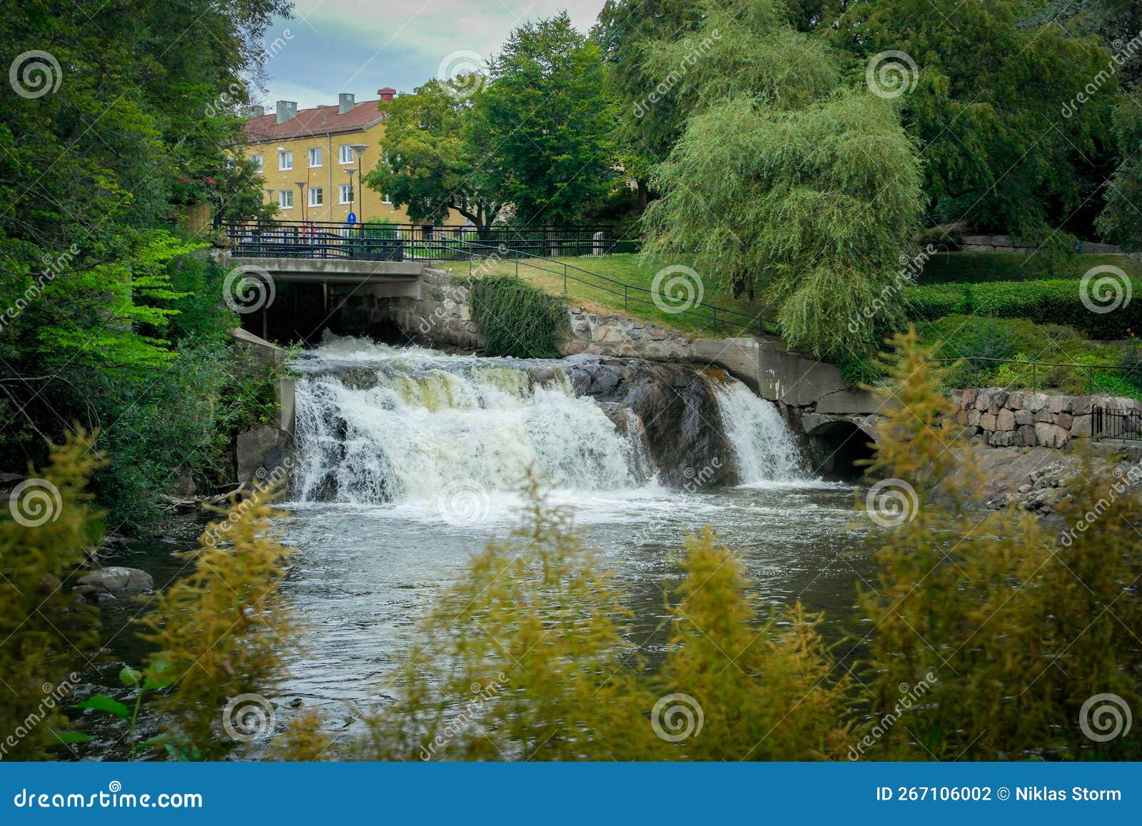 A Waterfall in a City in the Summer Stock Photo - Image of resources ...