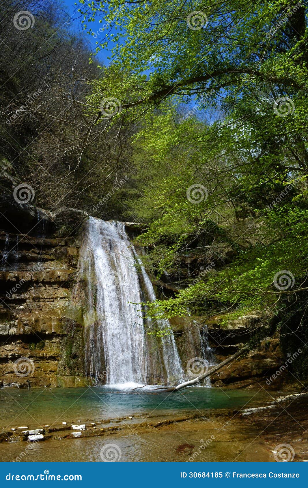 Waterfall stock image. Image of sunshine, cascade, landscape - 30684185