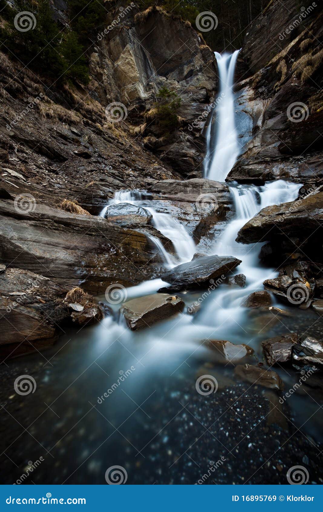 Waterfall on cliff stock image. Image of scenic, motion - 16895769