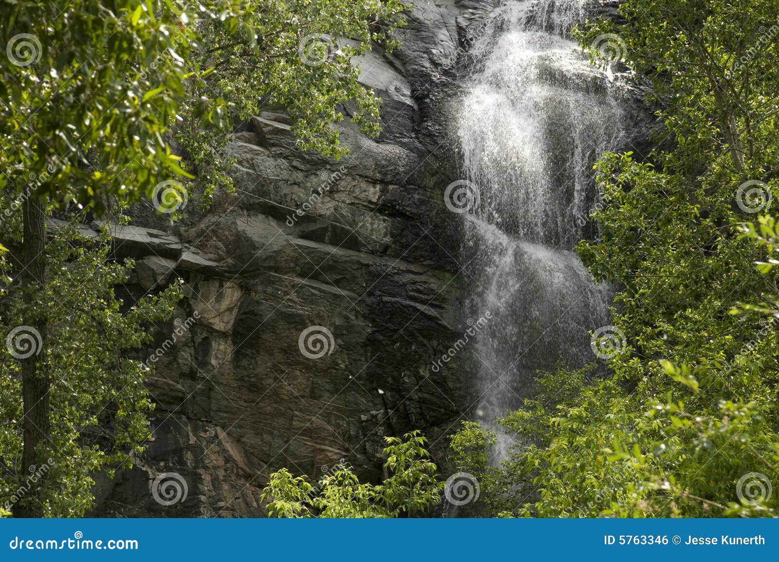 Waterfall on cliff stock photo. Image of descends, geological - 5763346
