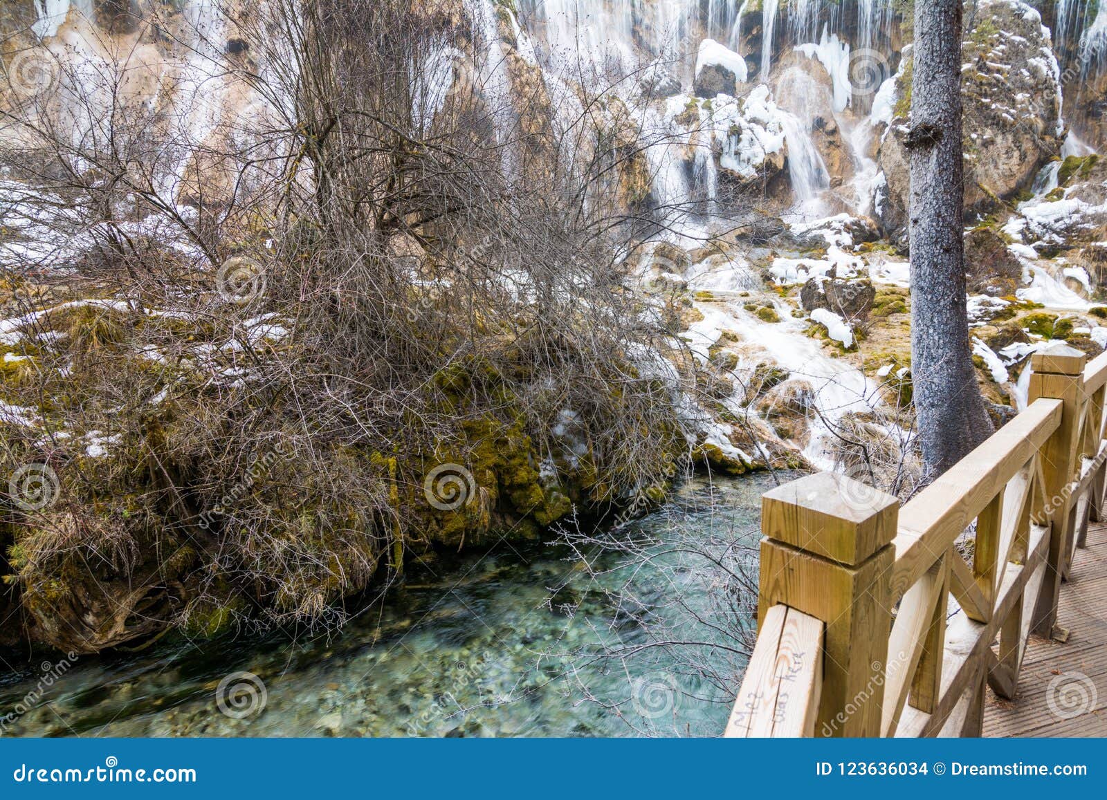 Waterfall from a Cliff in the Forest Stock Photo - Image of spring ...