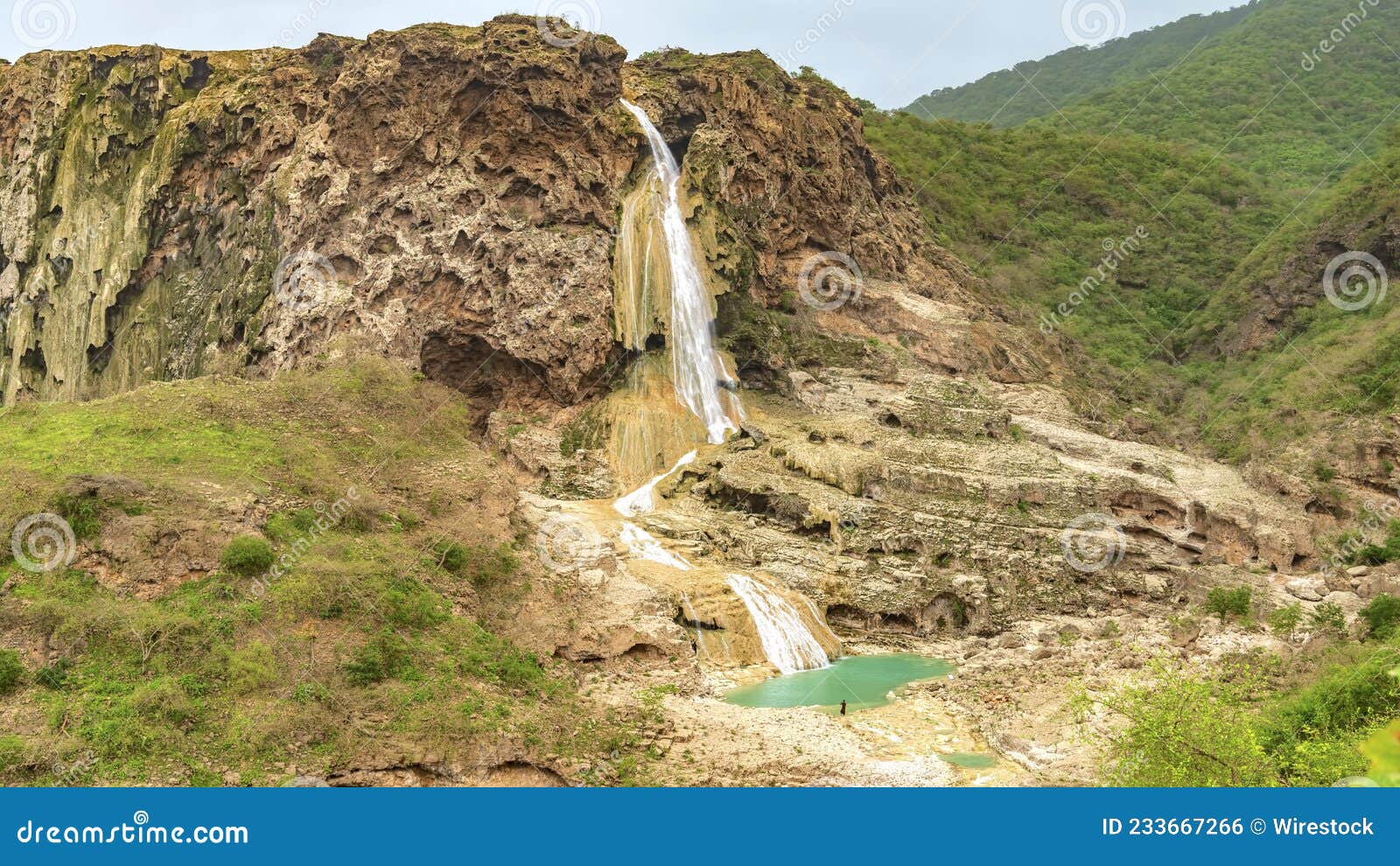 Waterfall from a Cliff in Greenery Stock Photo - Image of ecology ...
