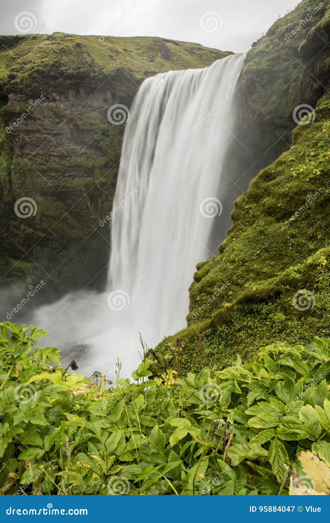 Waterfall and Cliff Long Exposure Stock Image - Image of outdoors ...