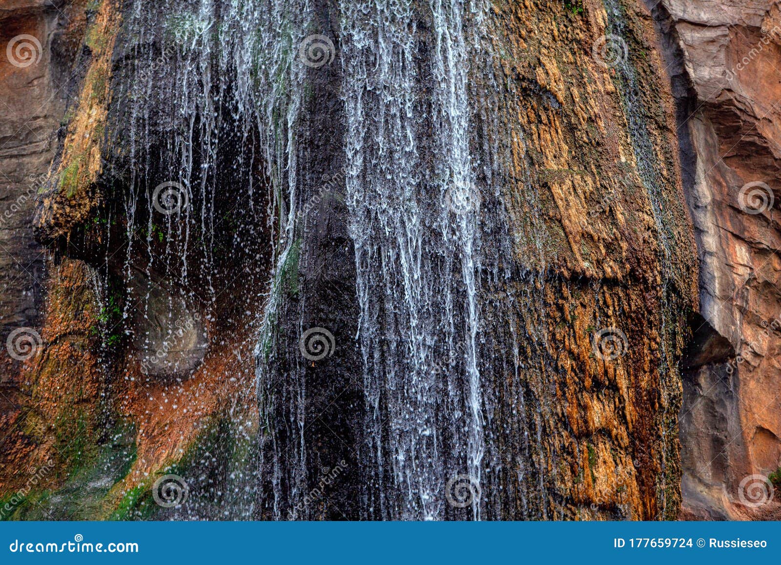 Waterfall and cliff stock photo. Image of jungle, iceland - 177659724