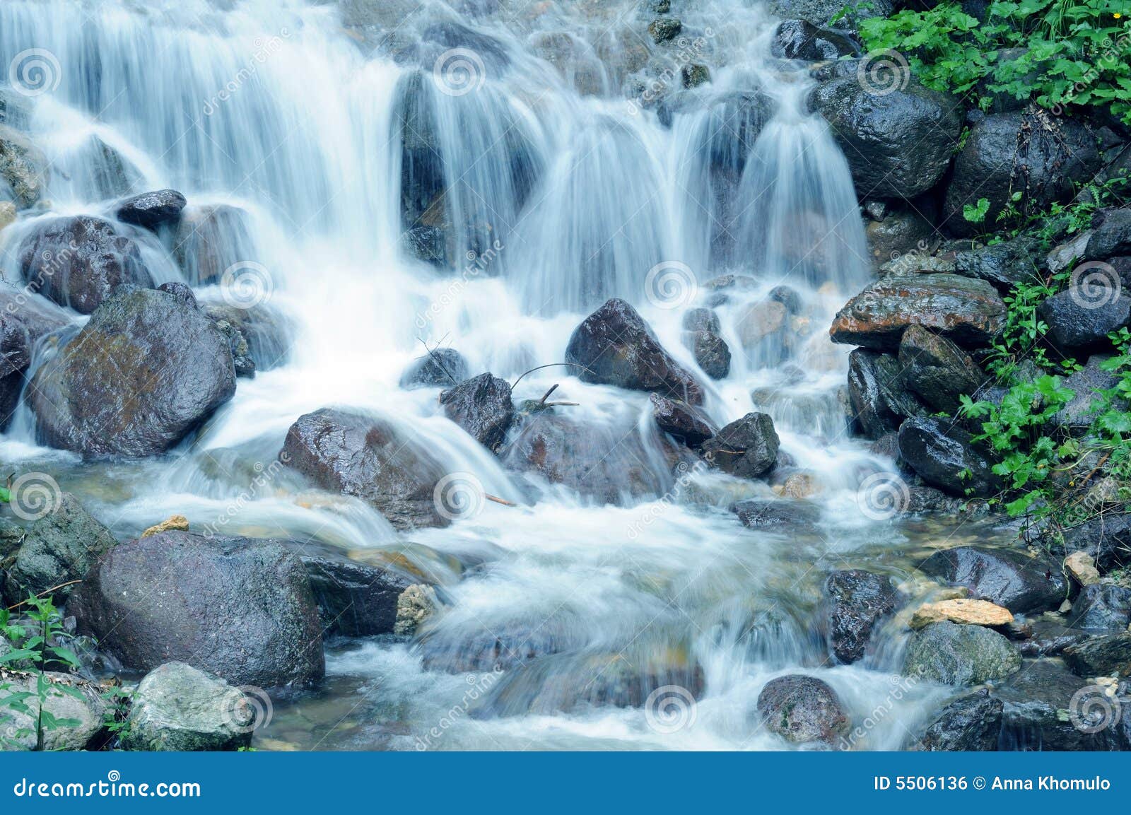 Waterfall close-up stock photo. Image of blue, stone, beautiful - 5506136