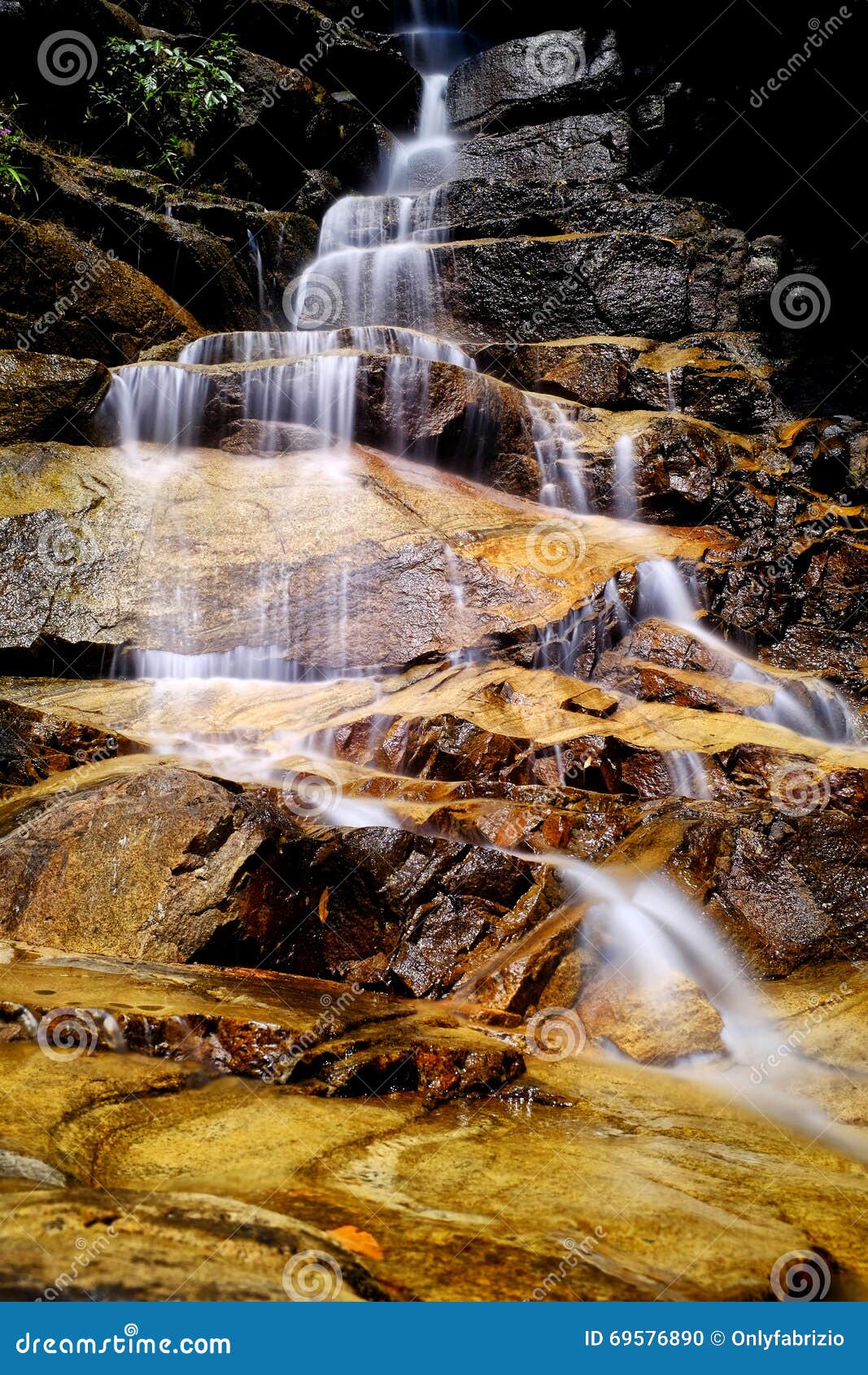 Waterfall stock photo. Image of stones, jungle, waterfall - 69576890