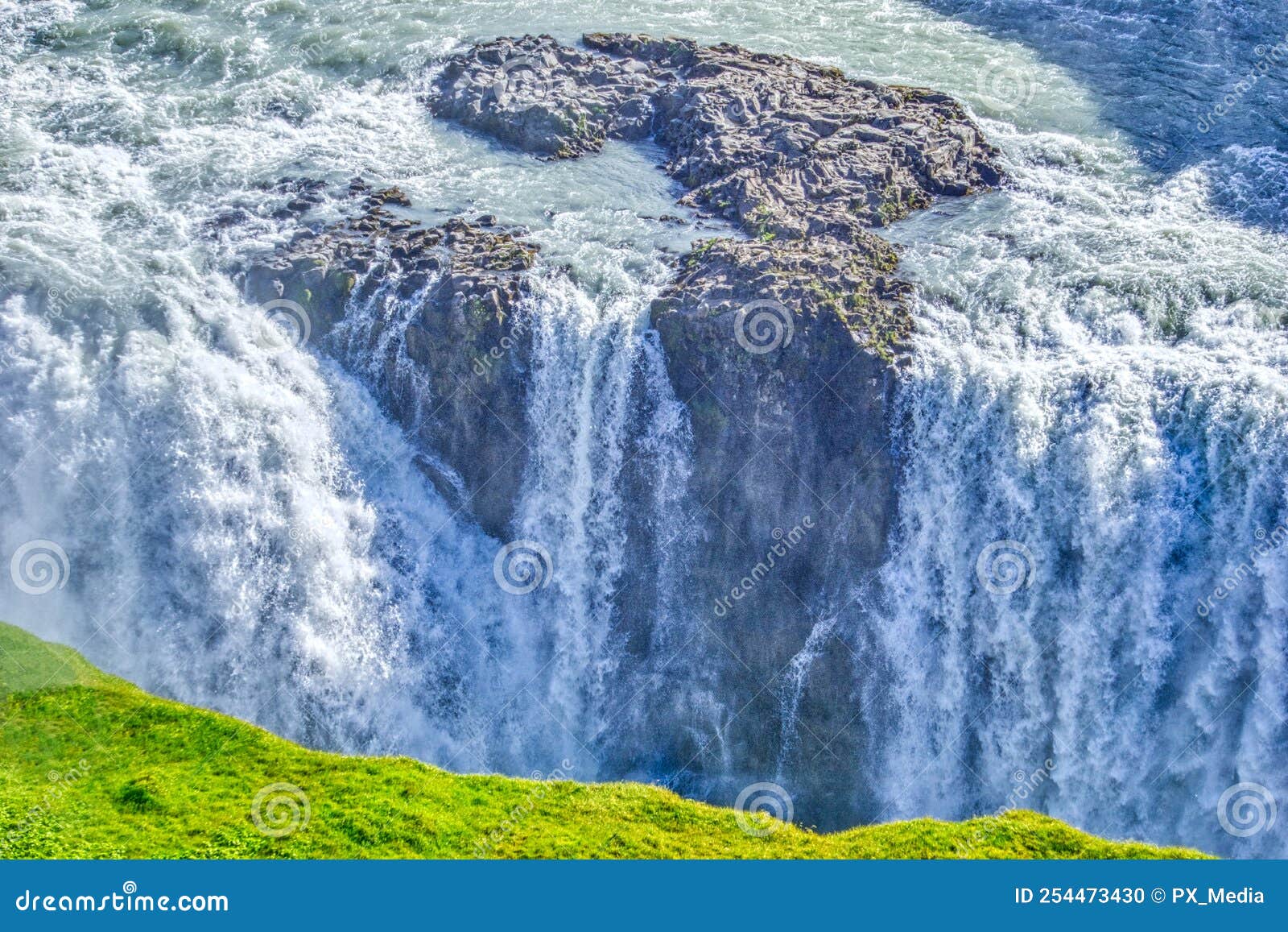 Waterfall - Close-up on Walling Water Stock Photo - Image of grass ...