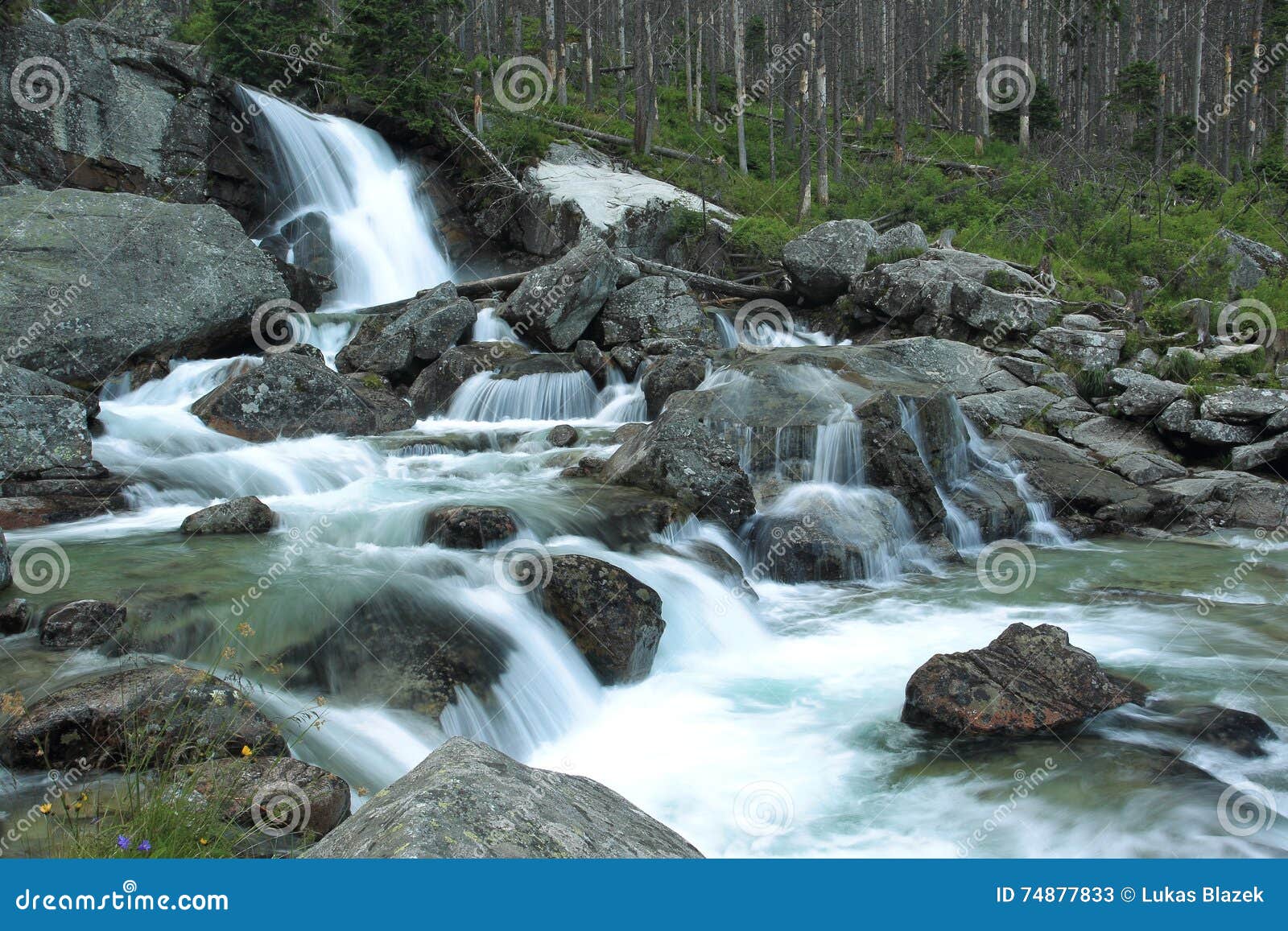 Waterfall of Cold brook stock image. Image of cold, rock - 74877833