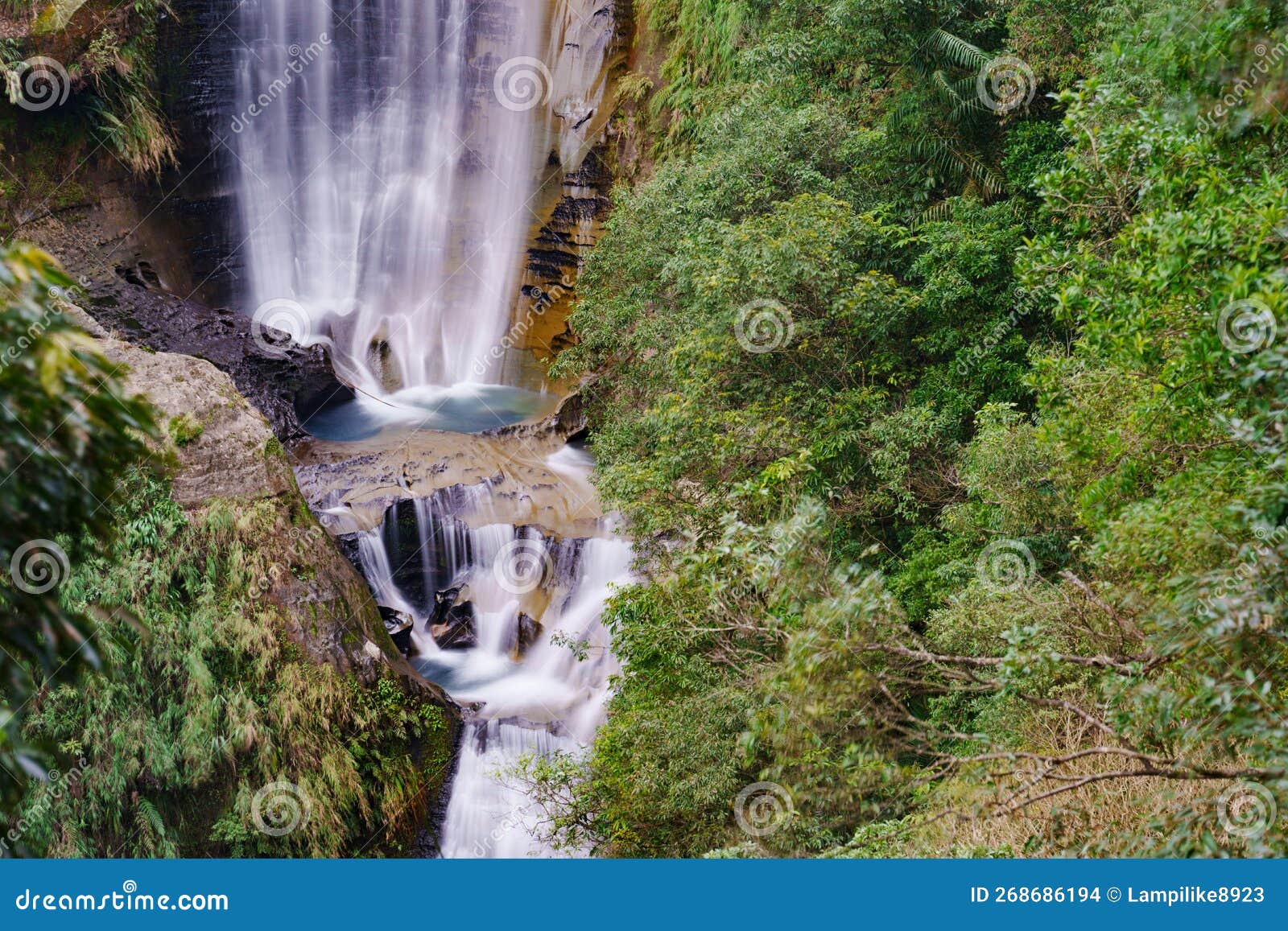 The Waterfall Corrade the Rock Bed into a Hole Stock Photo - Image of ...