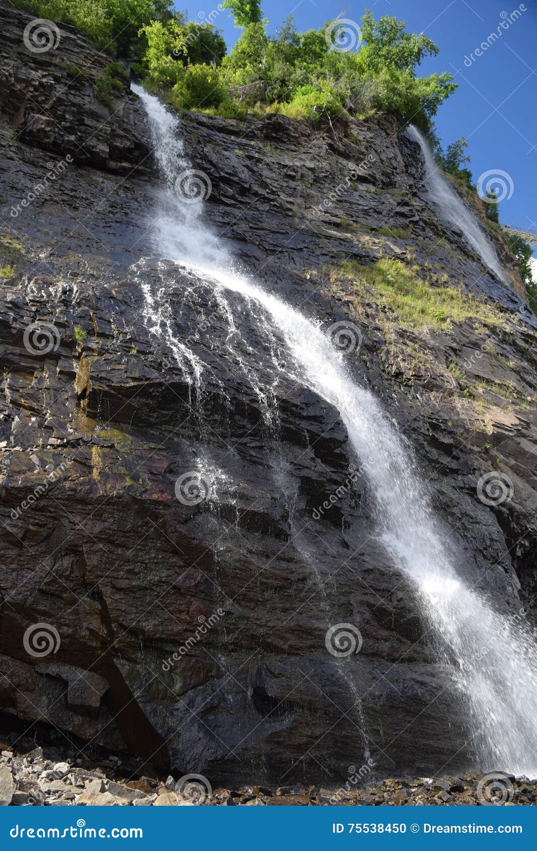 Waterfall crashing down stock photo. Image of cliff, landscape - 75538450