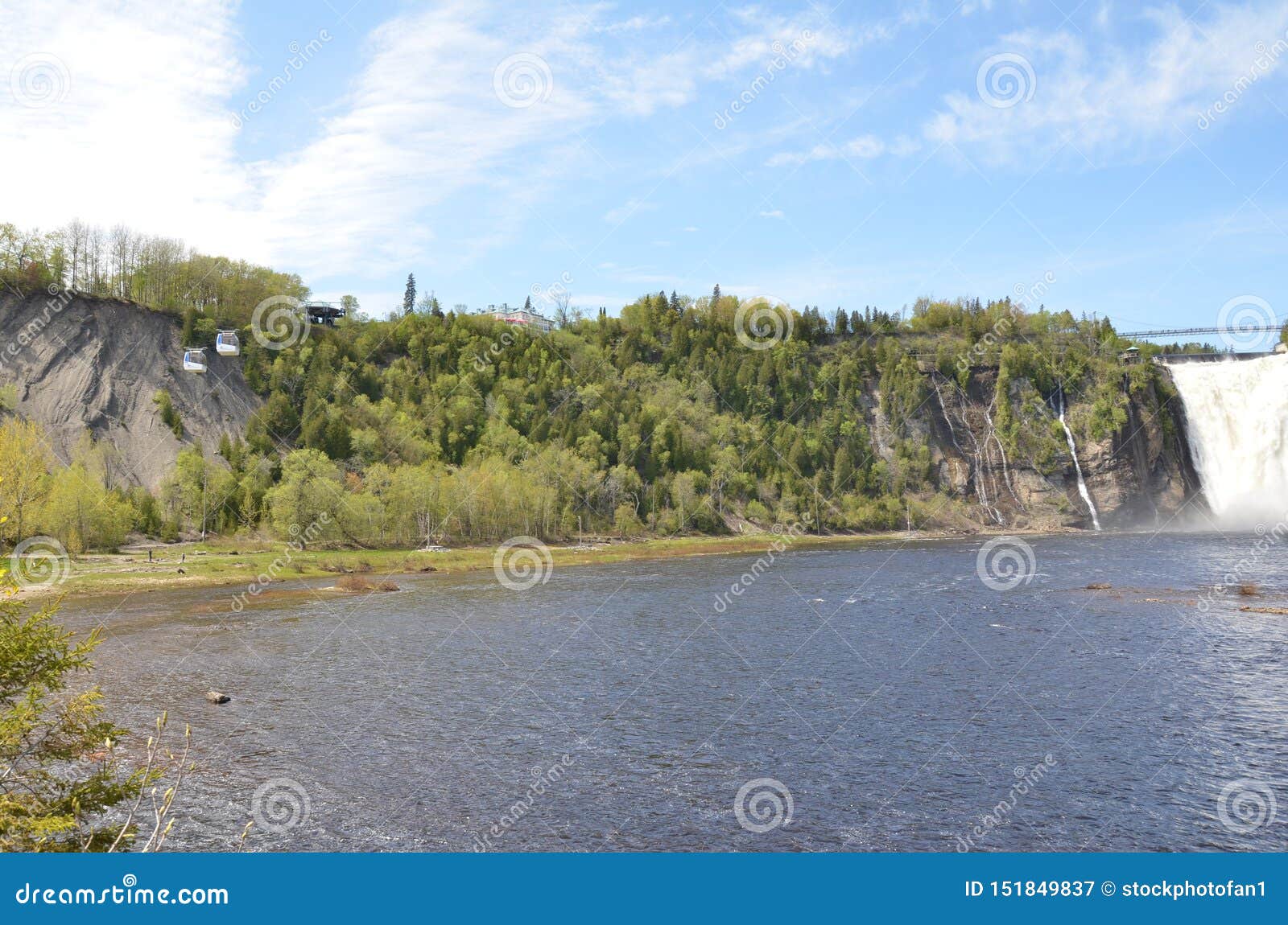 Waterfall Crashing in River in Quebec, Canada Stock Image - Image of ...