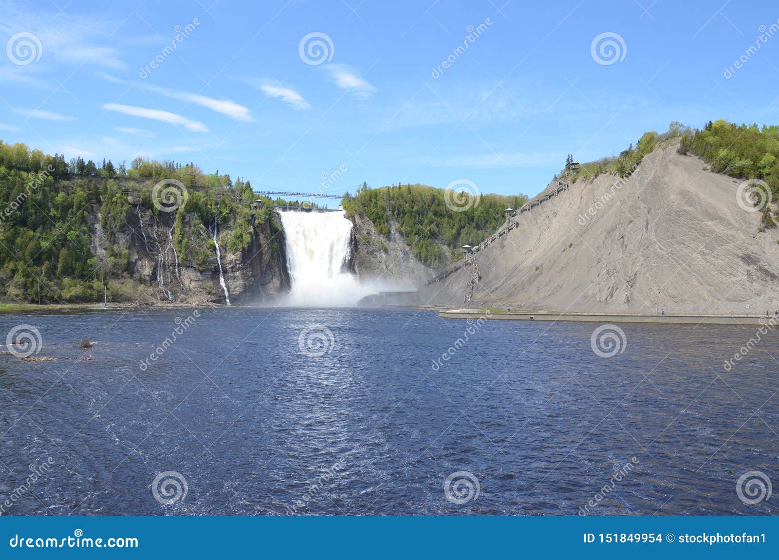Waterfall Crashing in River in Quebec, Canada Stock Photo - Image of ...
