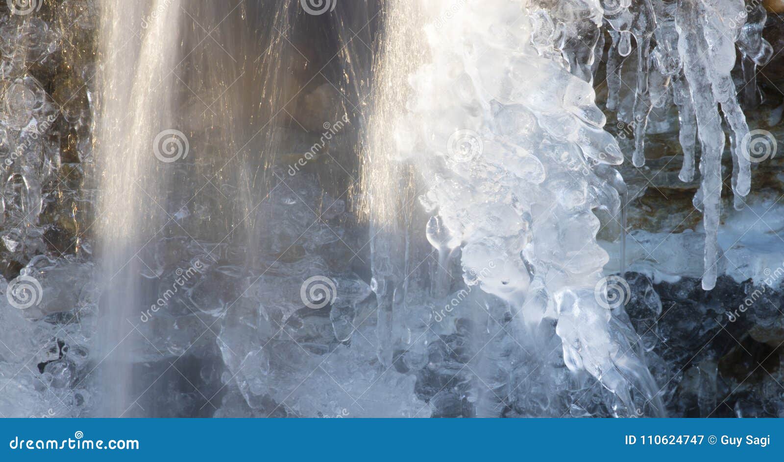 Waterfall Creating an Ice Sculpture Stock Image - Image of water ...