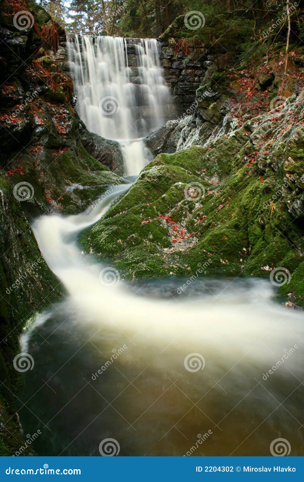Waterfall on creek stock photo. Image of water, icing - 2204302