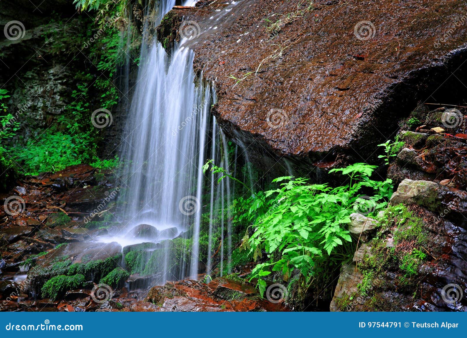 Waterfall stock image. Image of csurgoko, varsag, romania - 97544791