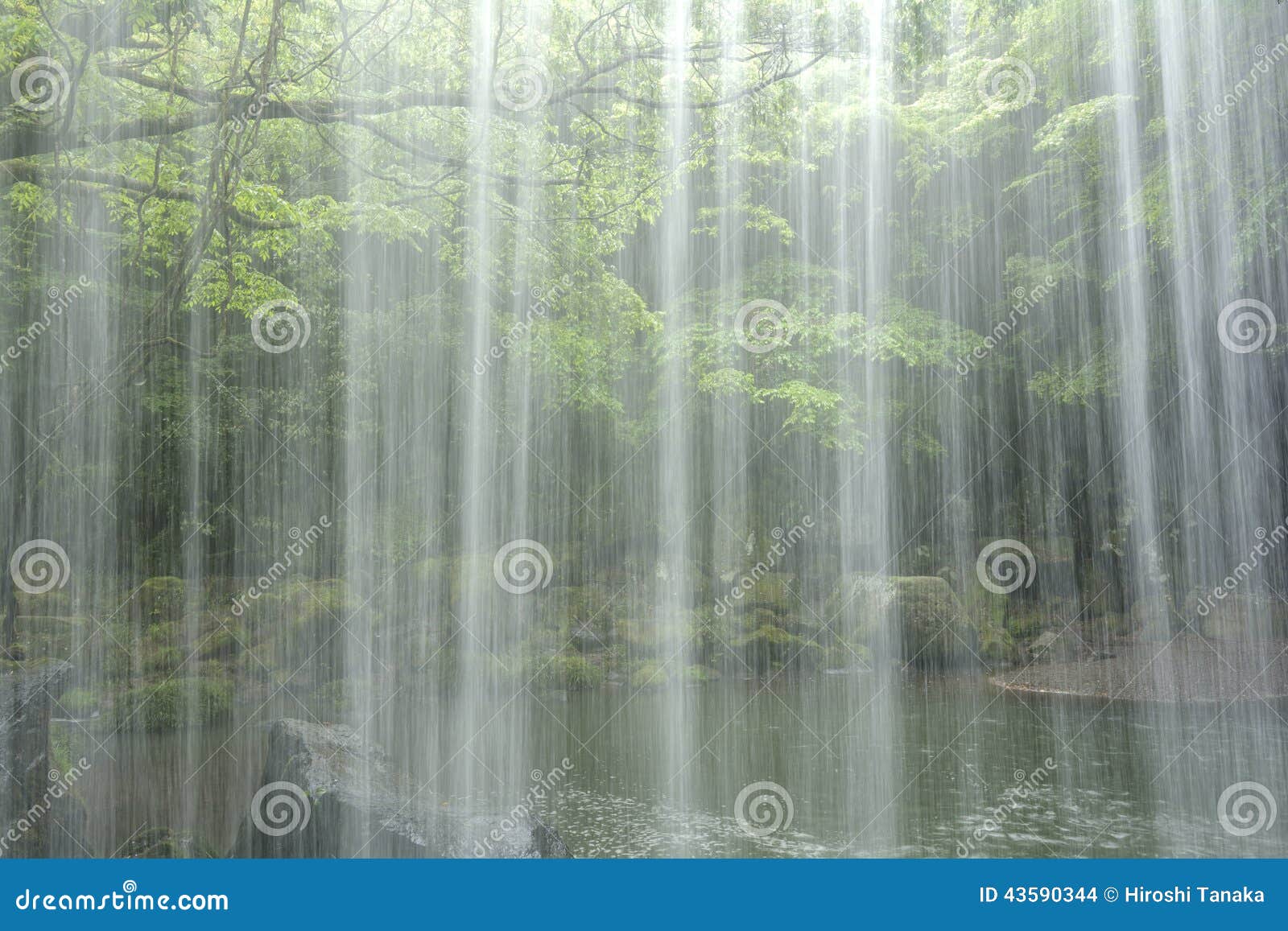 Waterfall Curtain Splash In Gardren Pool For Relax And Refreshing ...