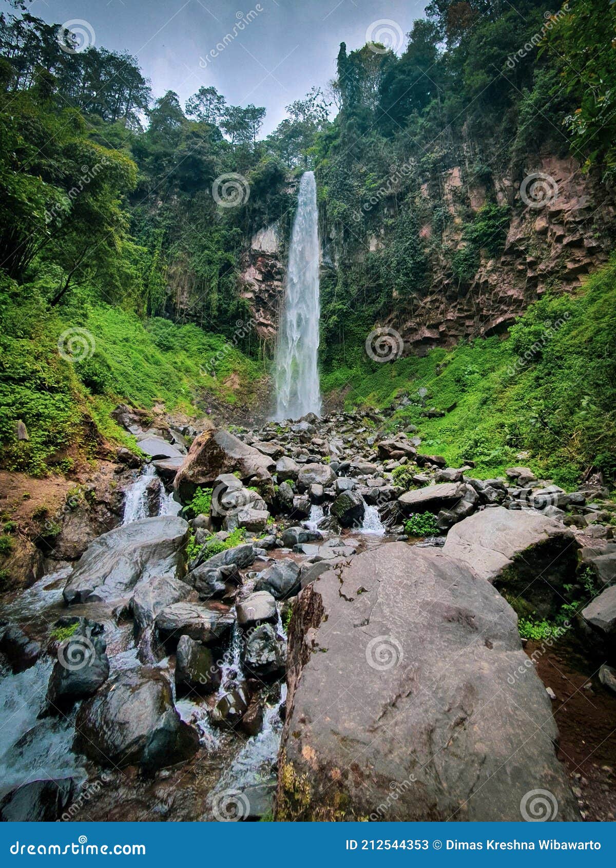 Waterfall Curug Sewu, Karanganyar, Central Java Stock Image - Image of ...