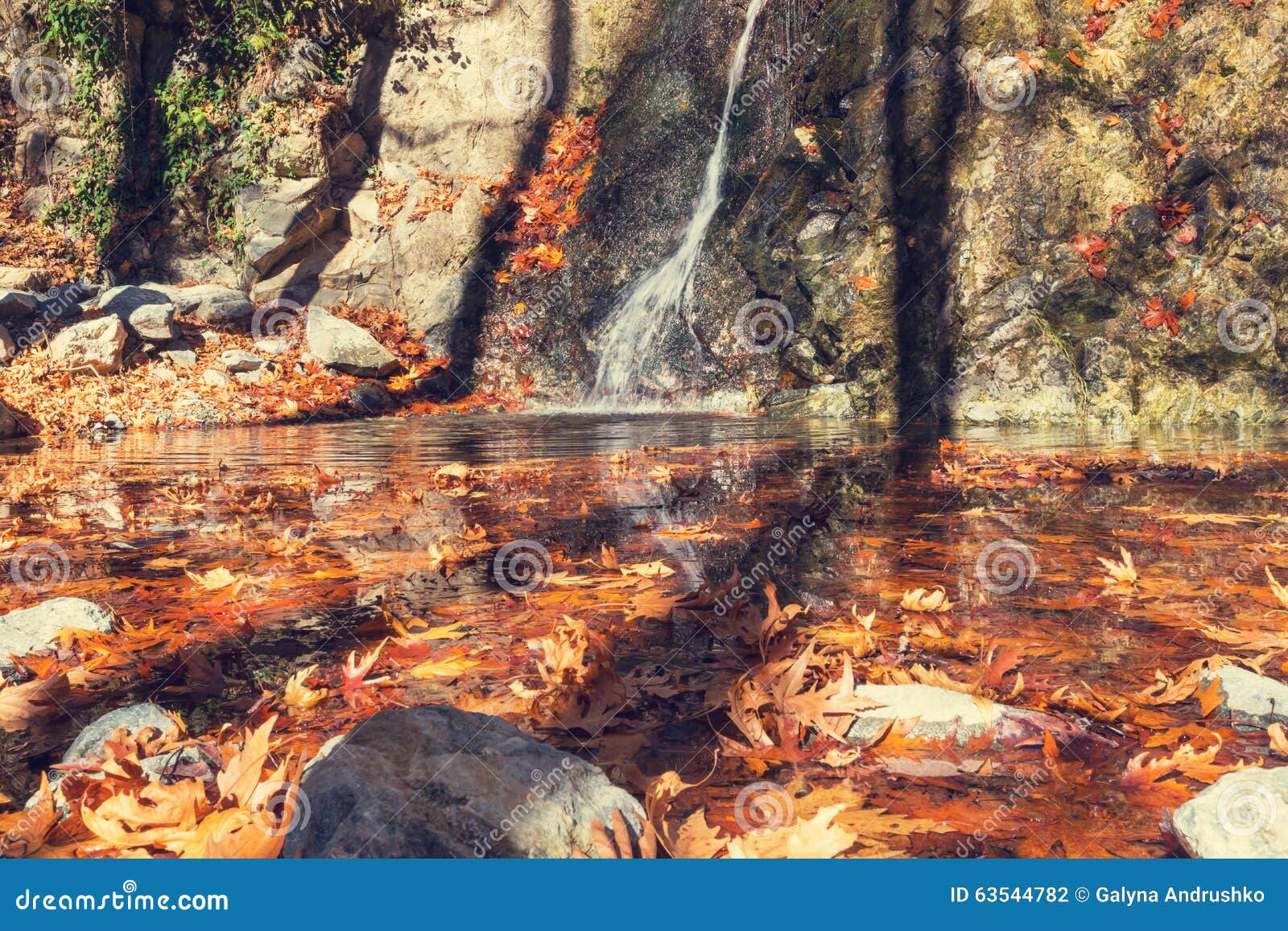 Waterfall on Cyprus stock photo. Image of beautiful, landscape - 63544782